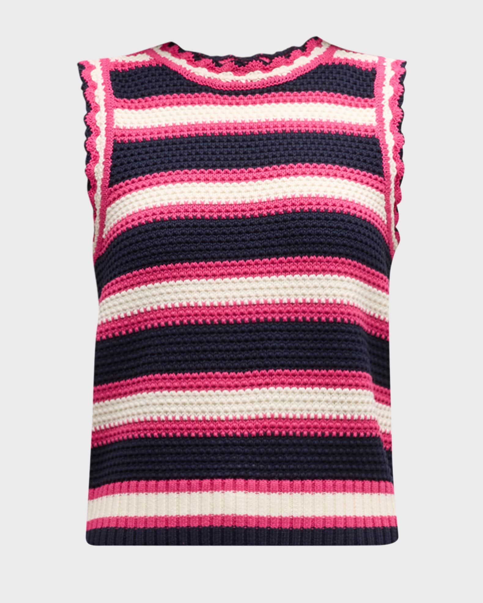 Veronica Beard Jensie Striped Knit Vest | Neiman Marcus