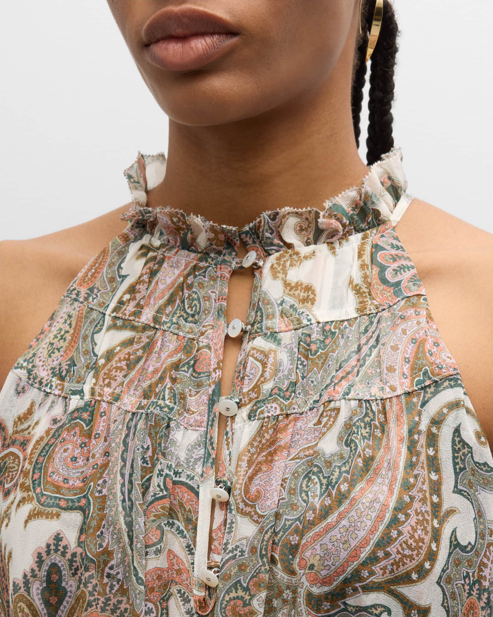 Veronica Beard Dria Sleeveless Paisley Mini Dress | Neiman Marcus