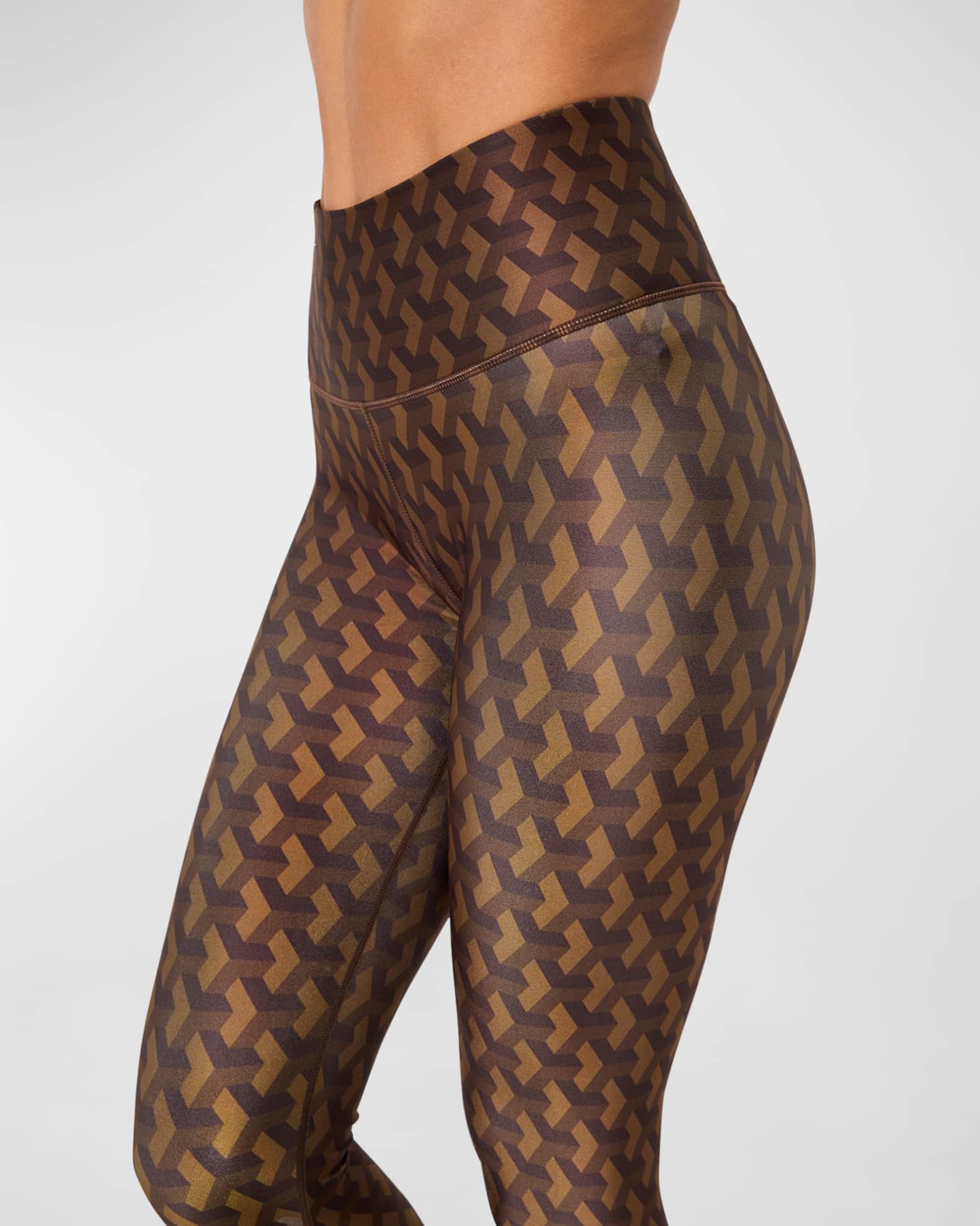 Terez Caf Geo Hi-Shine Leggings | Neiman Marcus