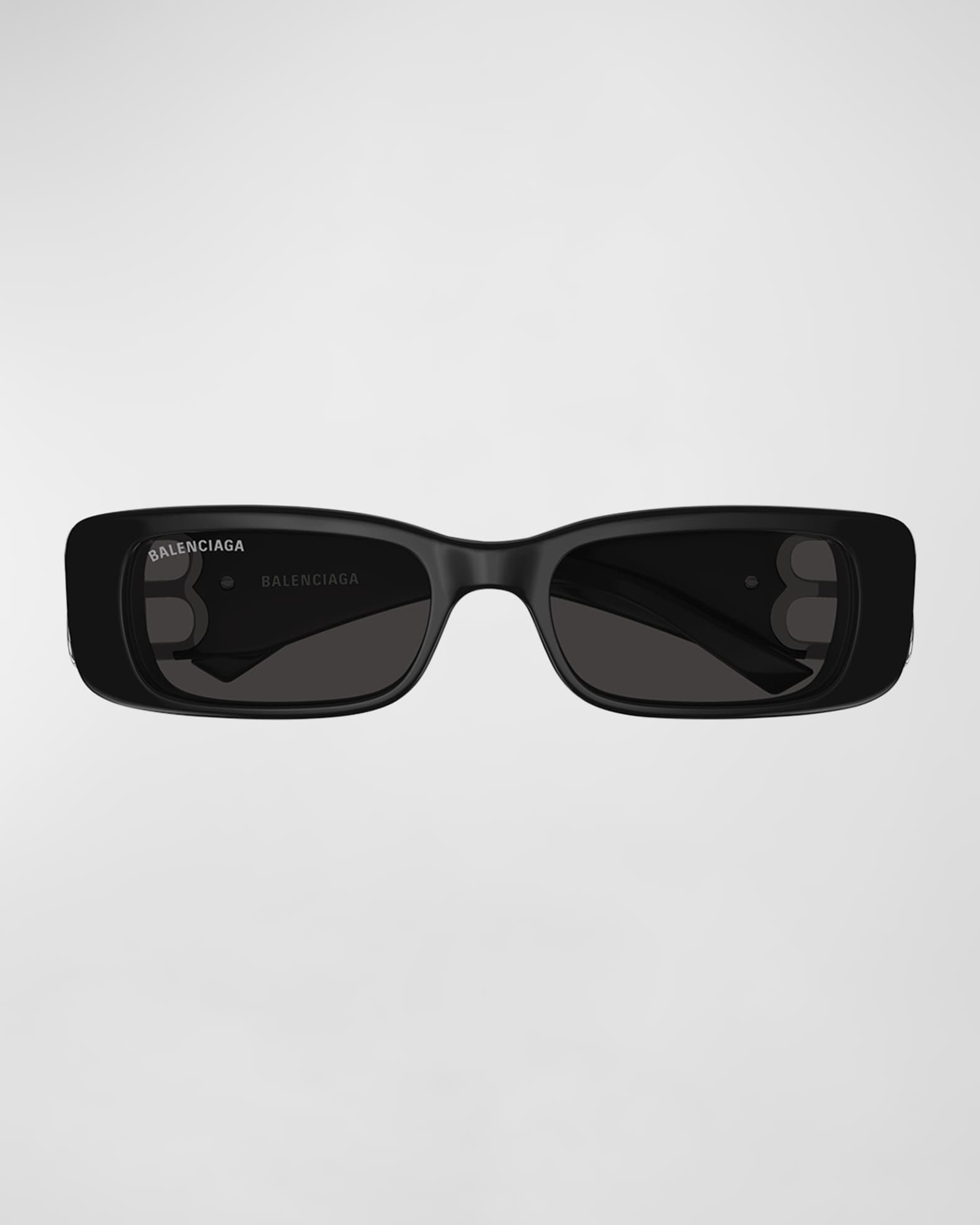 Balenciaga Embellished BB Acetate Rectangle Sunglasses | Neiman Marcus