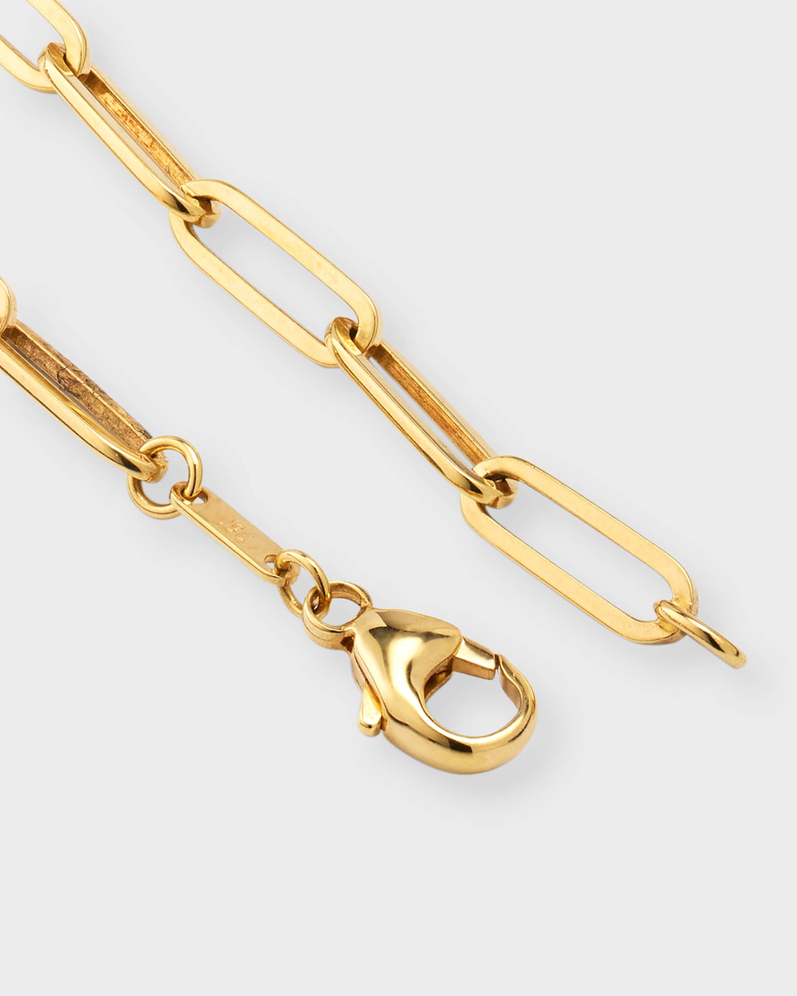 Lisa Nik Golden Dreams 18K Yellow Gold Petite Paper Clip Chain Necklace ...