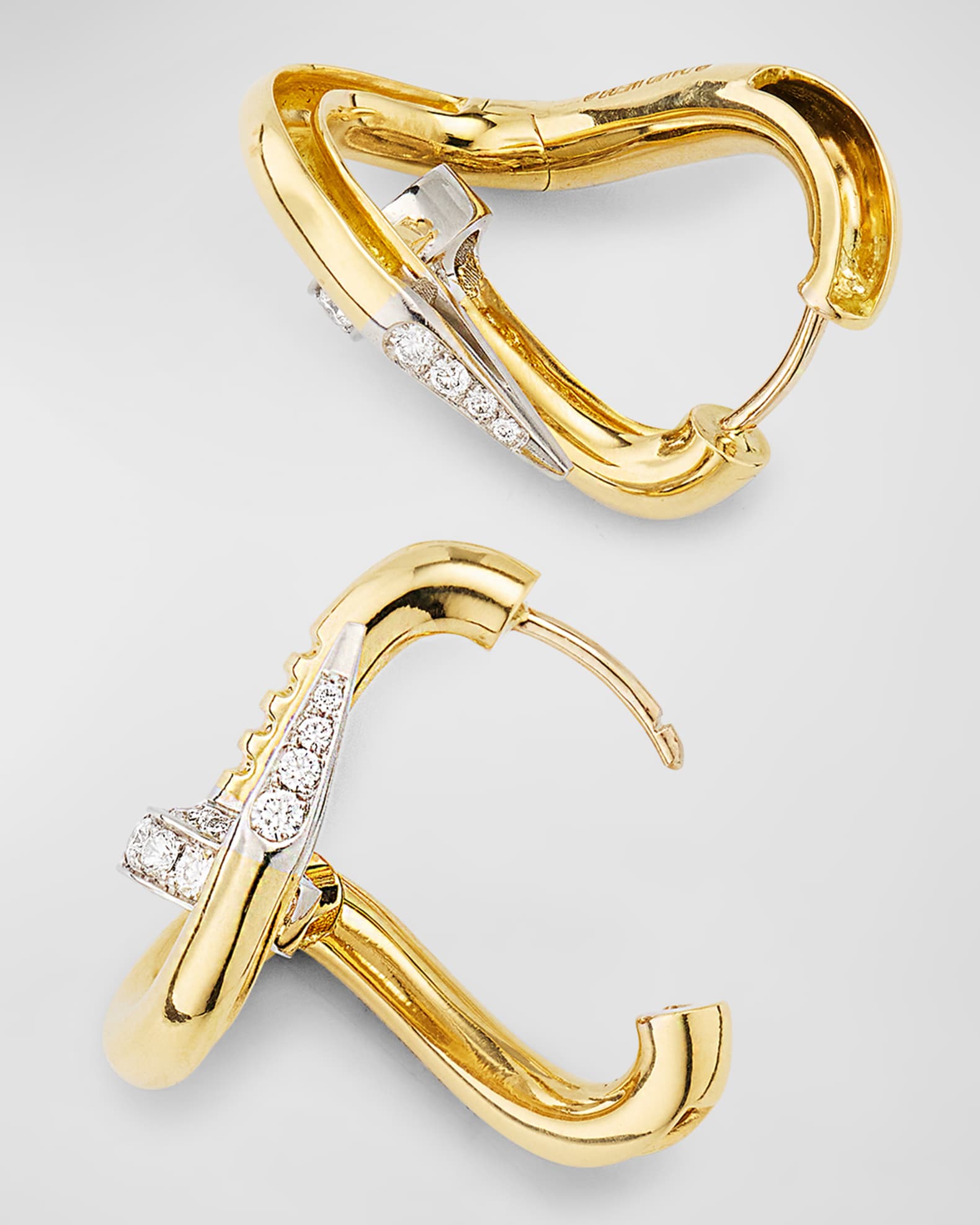 David Webb Diamond Tip Bent Nail Earrings | Neiman Marcus