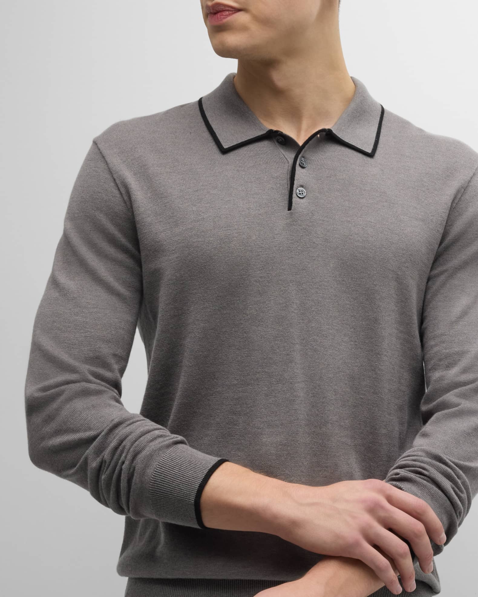 PAIGE Men's Dobson Knit Polo Sweater | Neiman Marcus