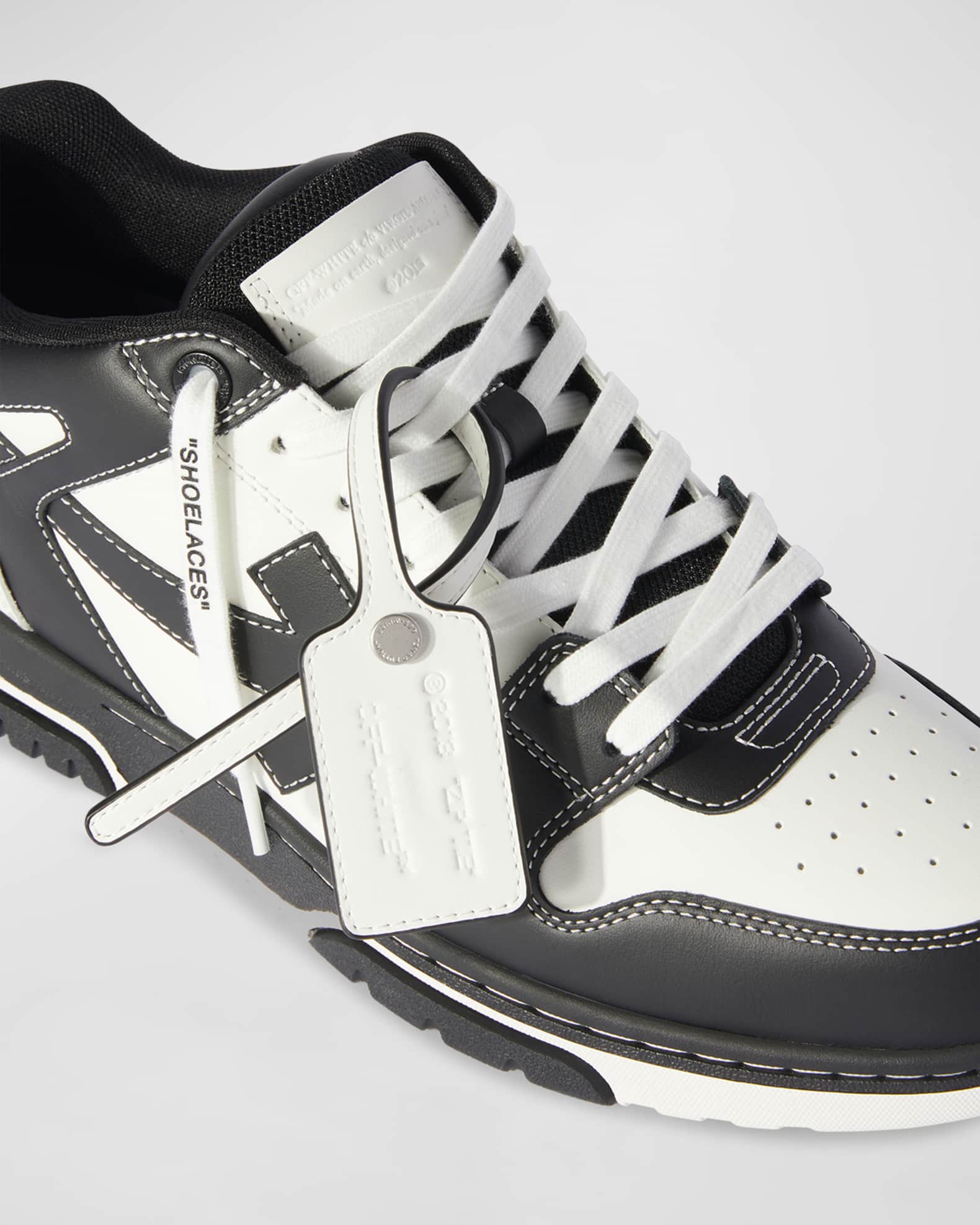 Off-White Men's Out Of Office Logic Bicolor Leather Low-Top Sneakers ...