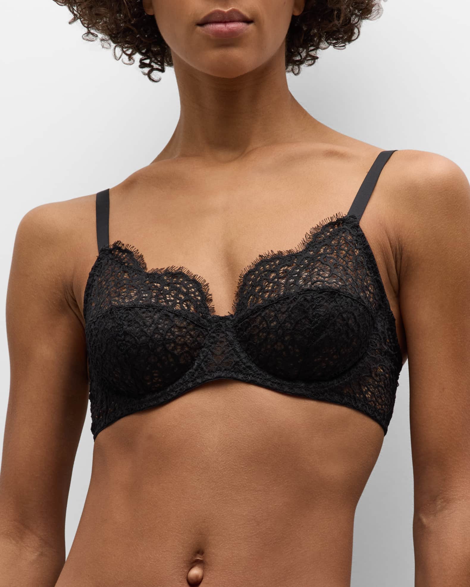 Else Monique Scalloped Geometric Lace Underwire Bra | Neiman Marcus