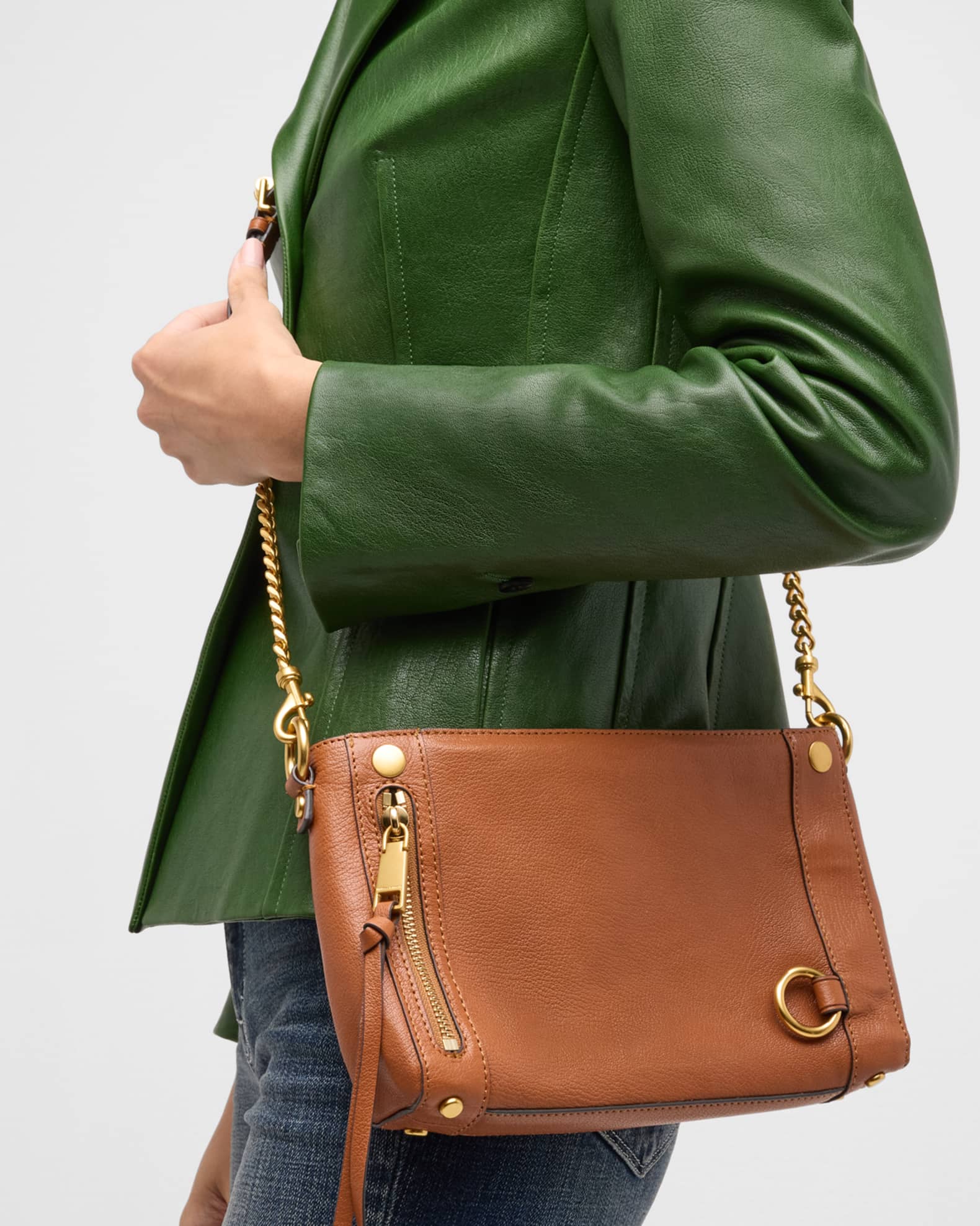 Rebecca Minkoff Mab Mini Zip Leather Crossbody Bag | Neiman Marcus