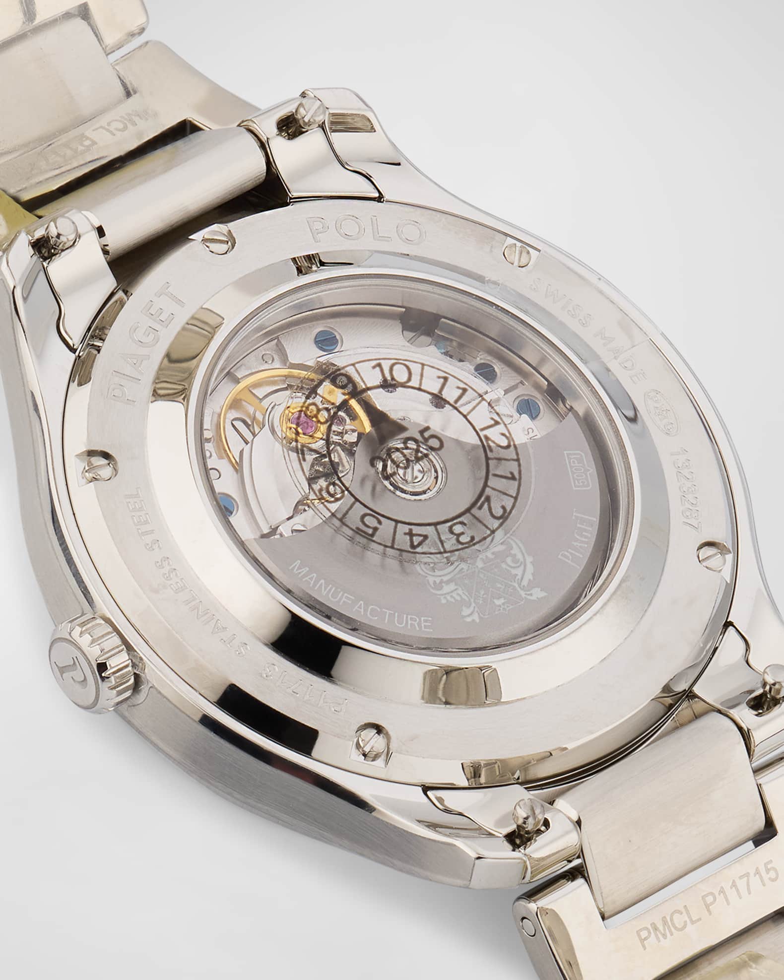 PIAGET Polo 36mm Stainless Steel Blue Dial Diamond Watch | Neiman Marcus