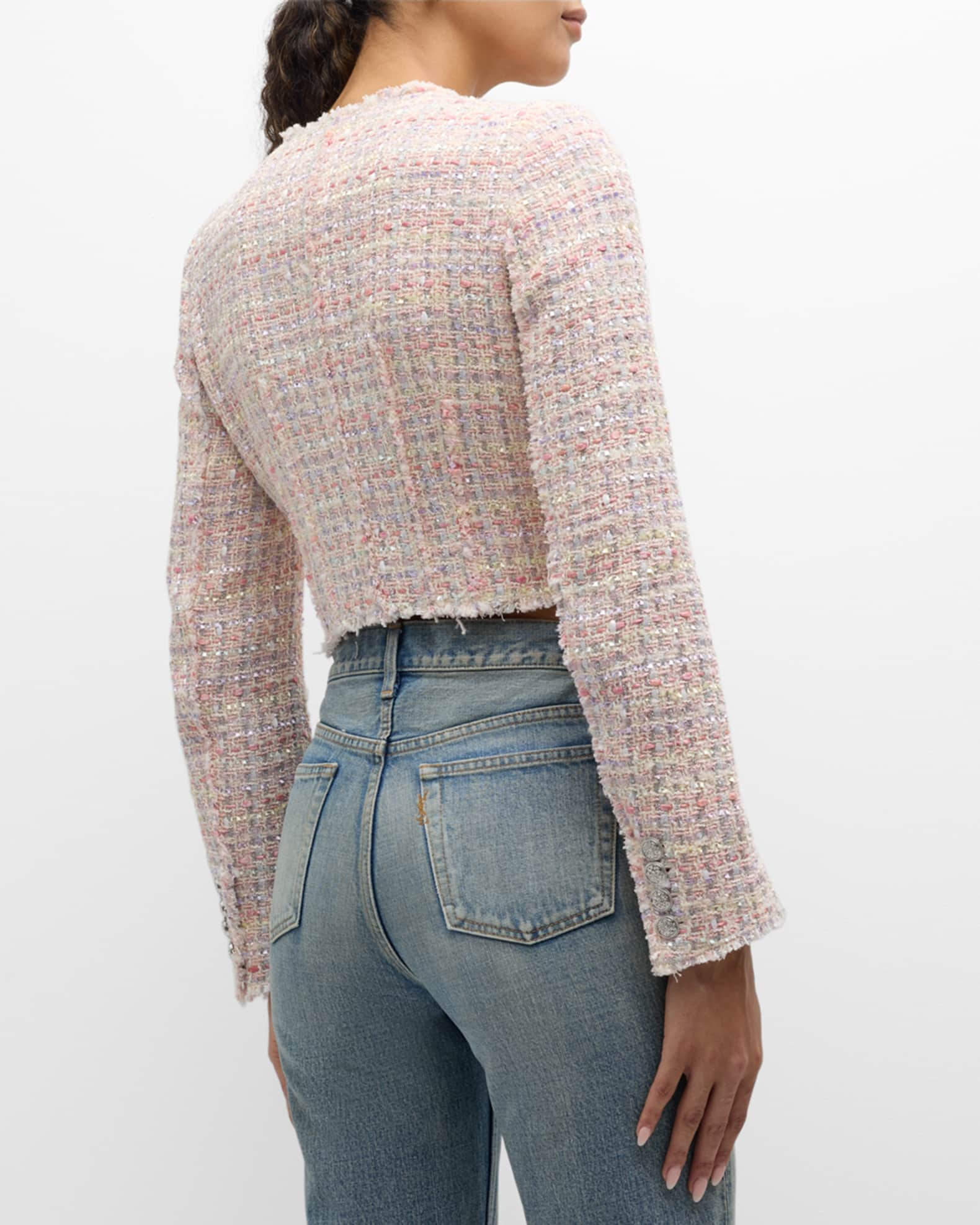 LoveShackFancy Falima Cropped Tweed Jacket | Neiman Marcus