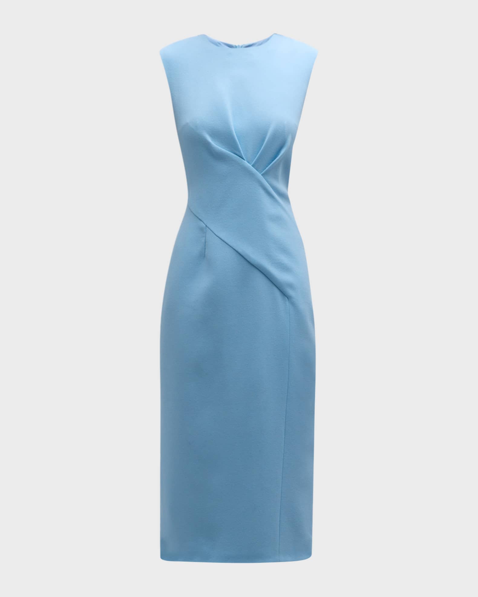 E.Stott Mila Sleeveless Crossover Wool Midi Dress | Neiman Marcus