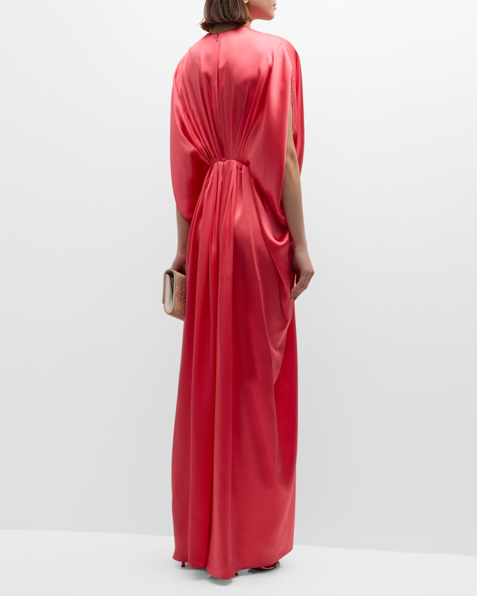E.Stott Joan Ruched Silk Empire Gown | Neiman Marcus