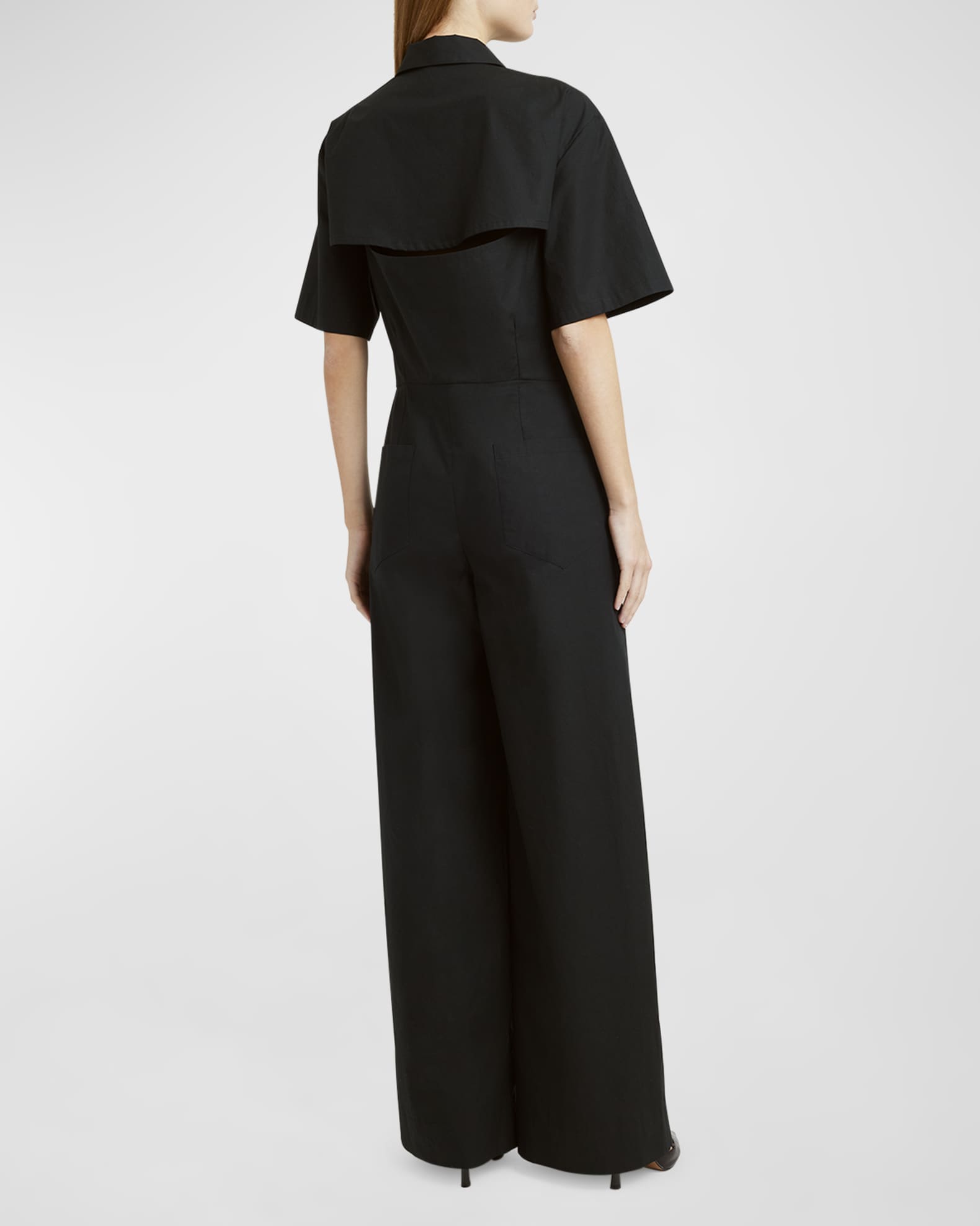 ARMARIUM Roman Short-Sleeve Double-Pleated Wide-Leg Jumpsuit | Neiman ...