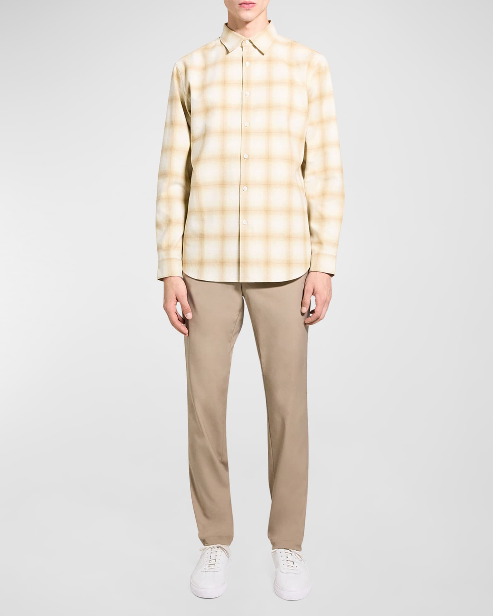 Theory Men's Irving Flannel Button-Down Shirt | Neiman Marcus