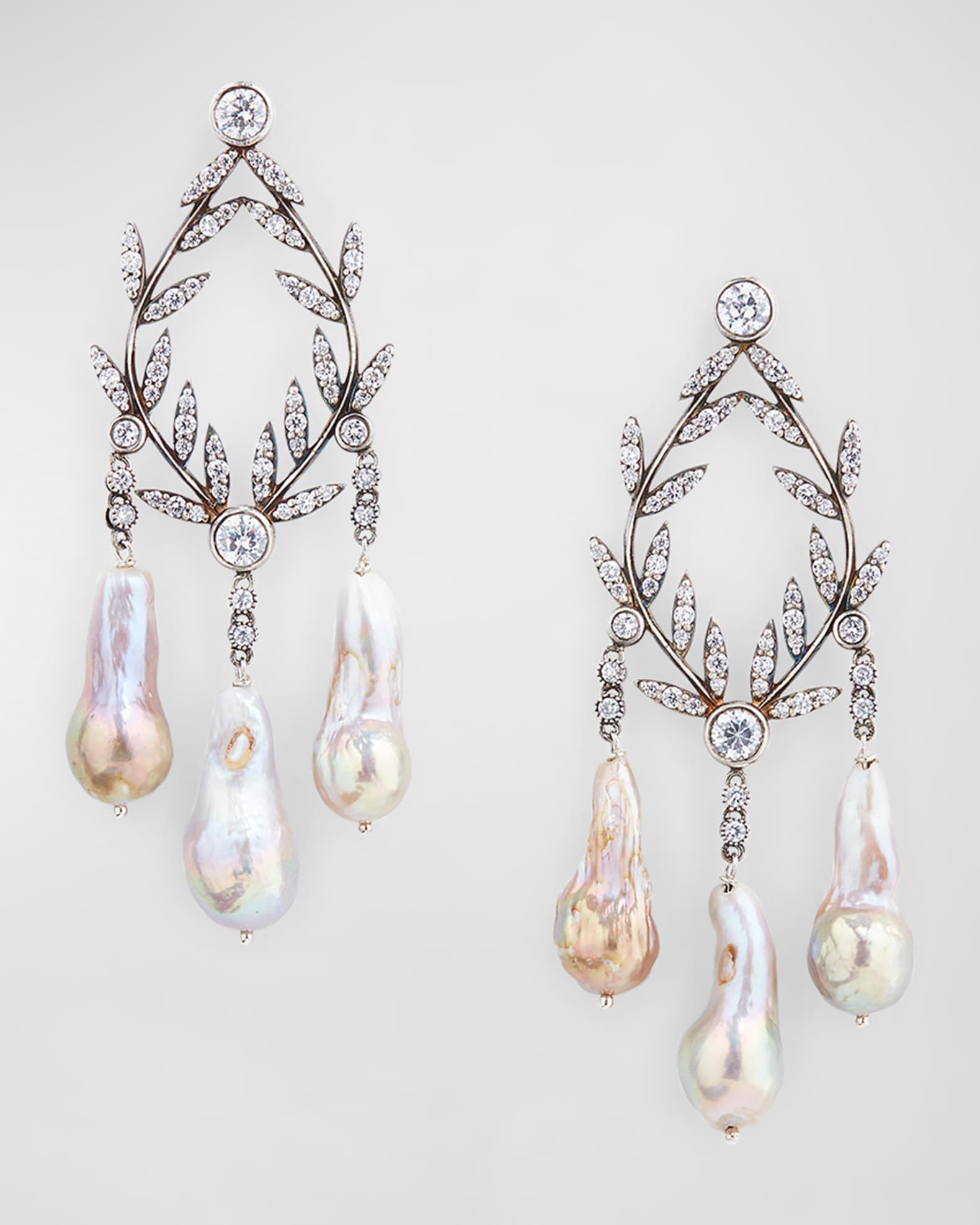 Ralph Lauren Collection Sterling Silver Pearl Chandelier Earrings ...