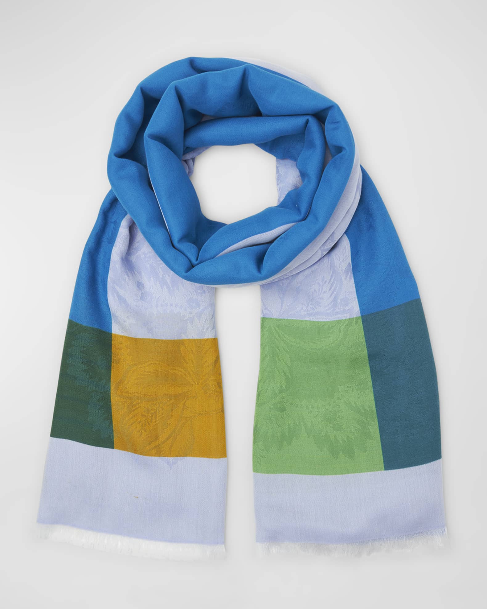 Etro Color-Block Cotton & Modal Scarf | Neiman Marcus