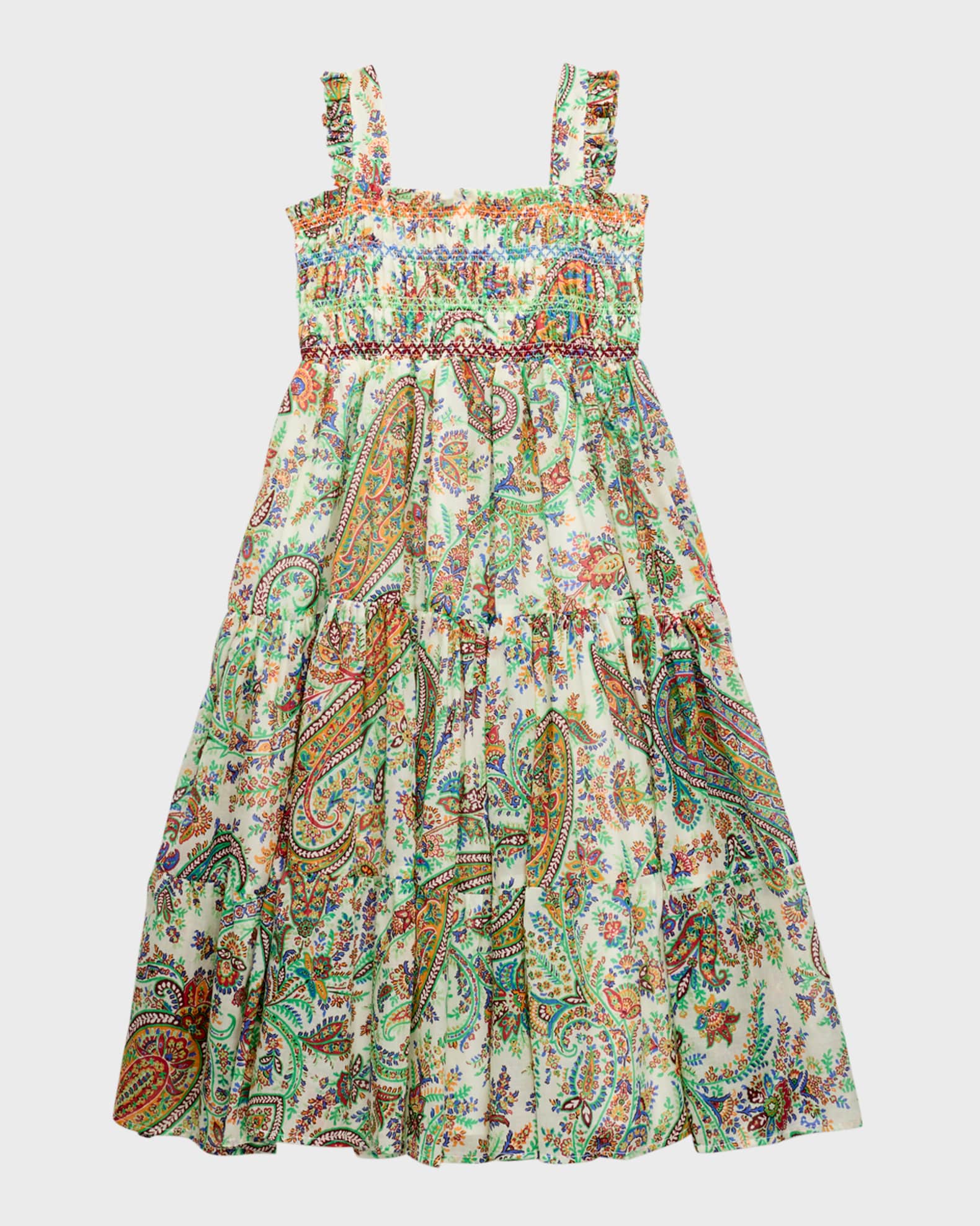 Girl's Allover Printed Long Dress | Neiman Marcus