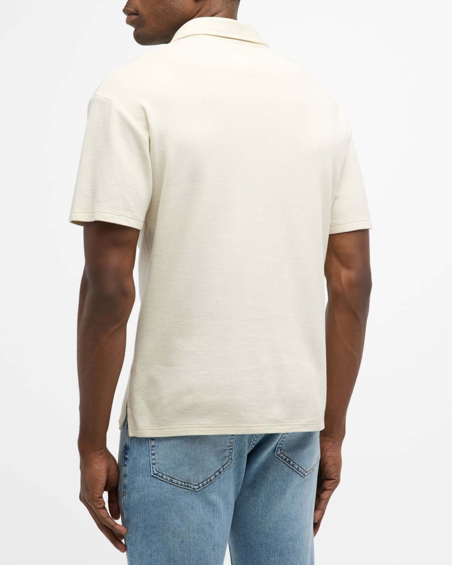 FRAME Men's Duo Fold Ribbed Polo | Neiman Marcus