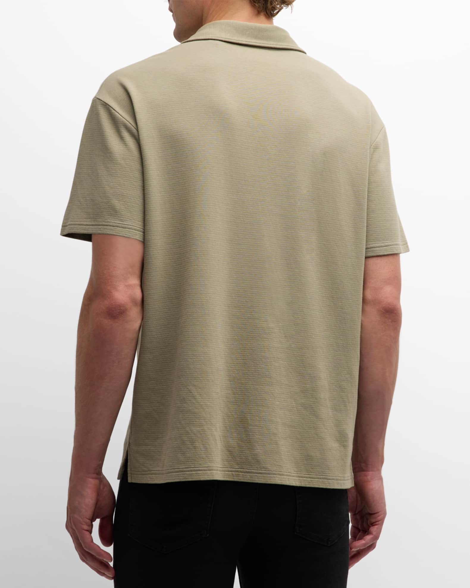FRAME Men's Duo Fold Ribbed Polo | Neiman Marcus