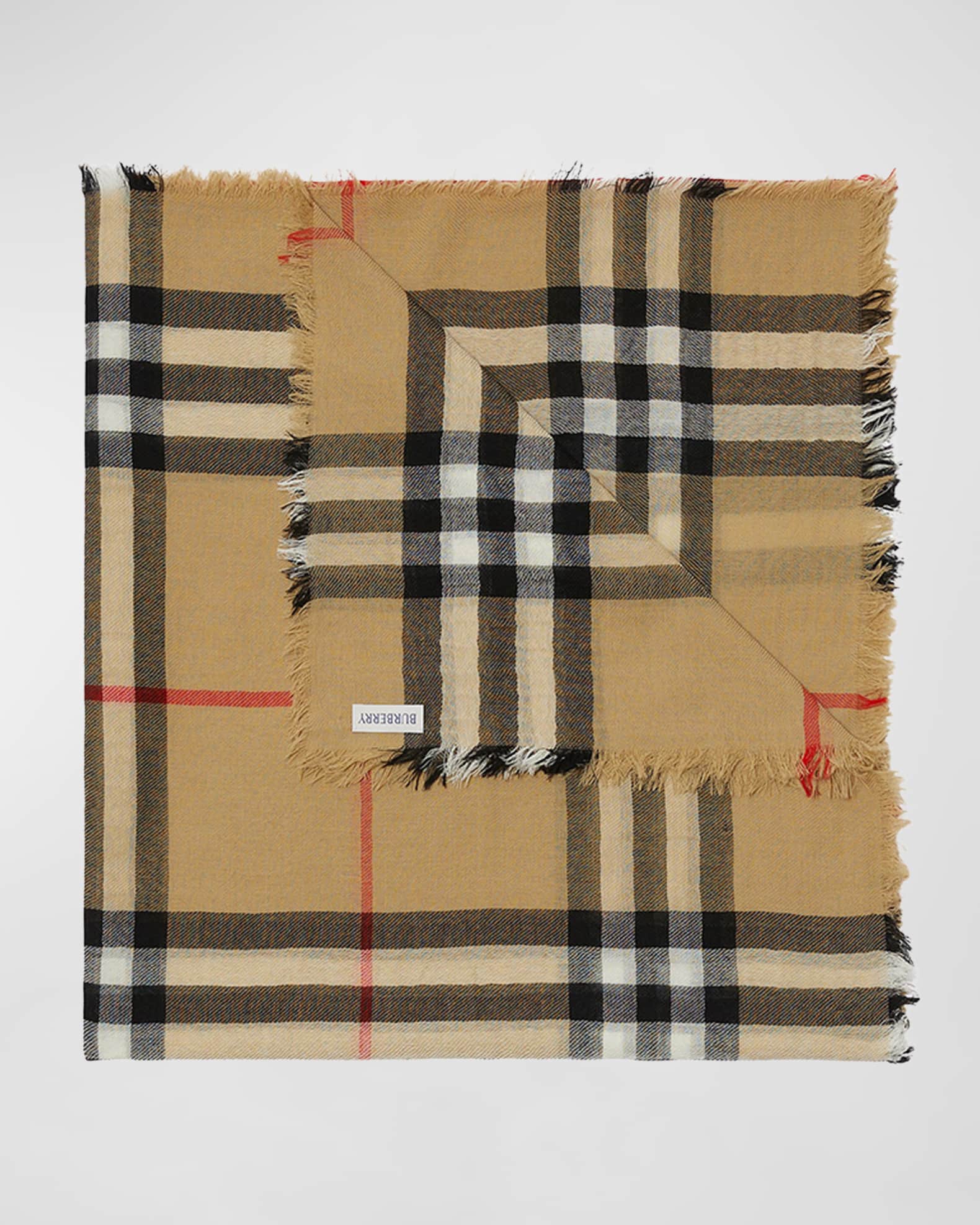 Burberry Lightweight Giant Check Wool Scarf | Neiman Marcus