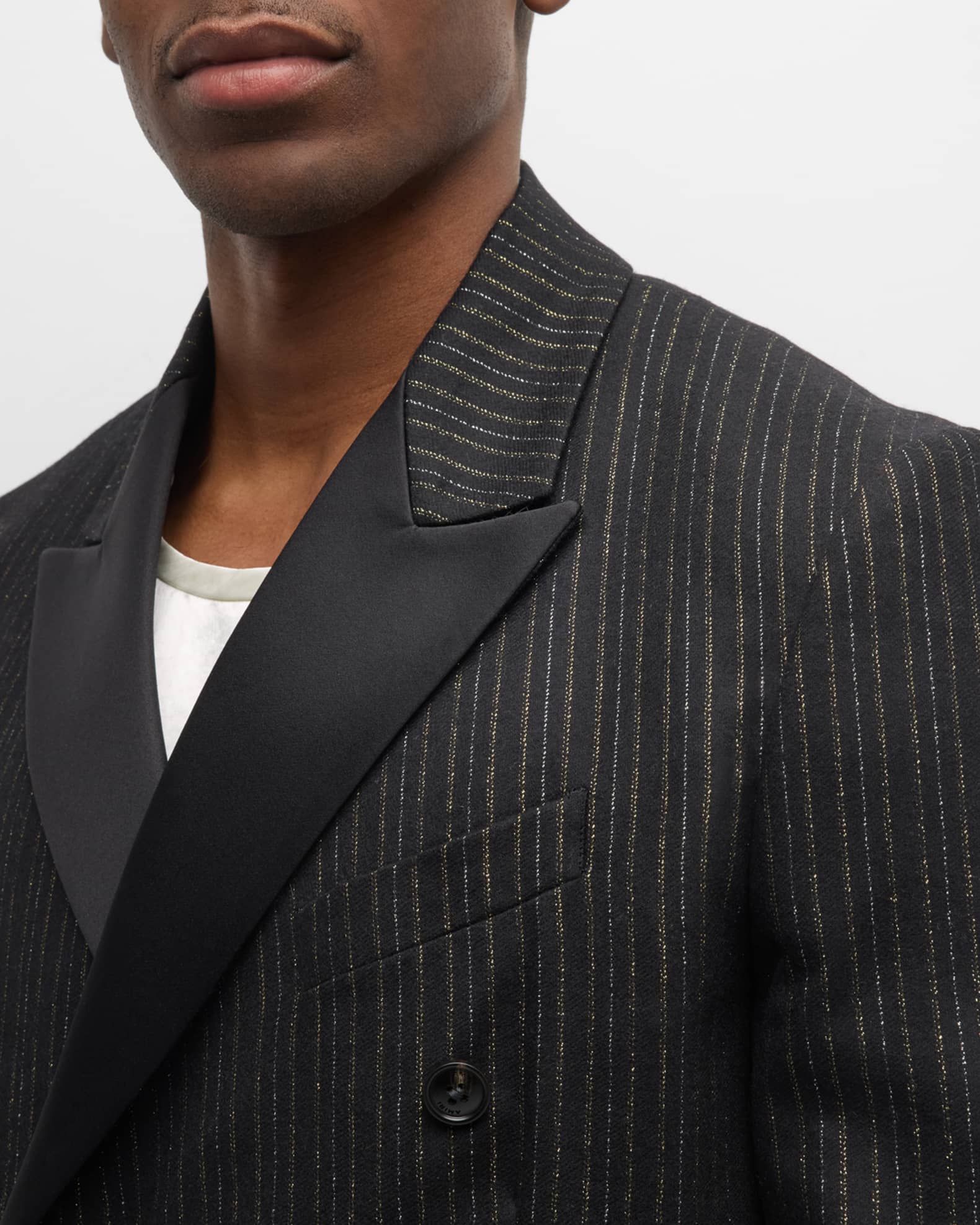 Amiri Men's Double-Breasted Metallic Pinstripe Tuxedo Jacket | Neiman ...