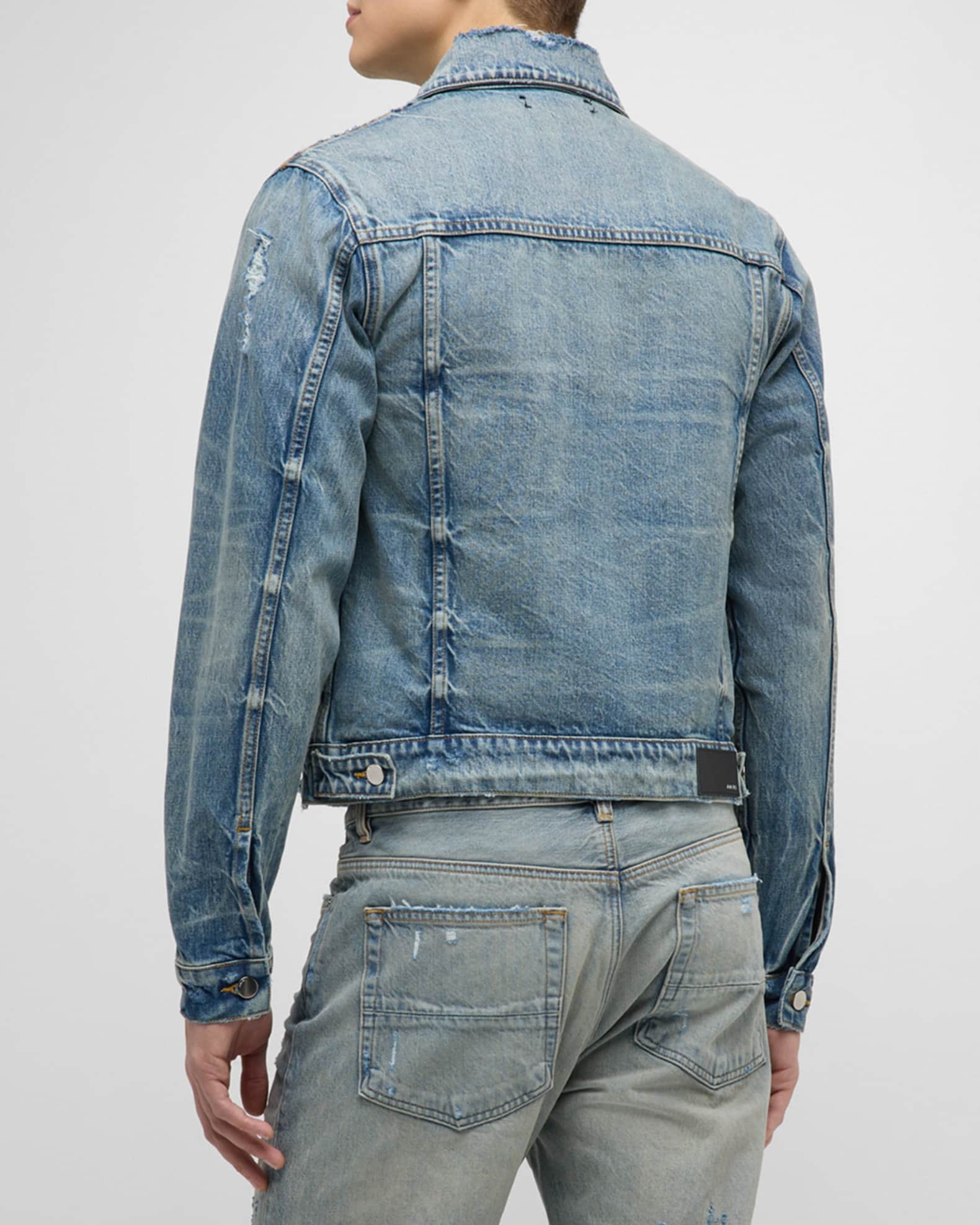 Amiri Men's Faded Denim MA Trucker Jacket | Neiman Marcus
