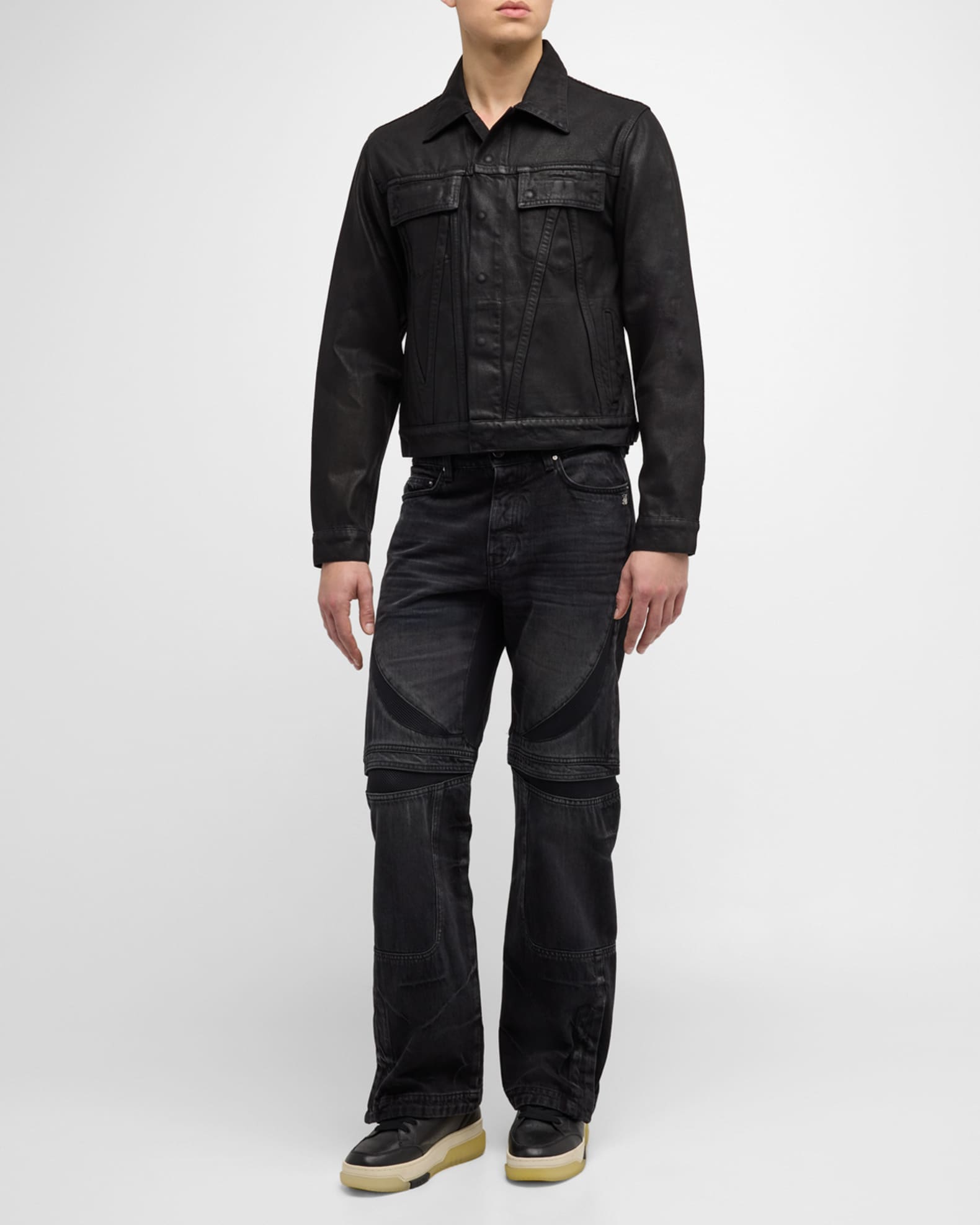 Amiri Men's MA Waxed Denim Trucker Jacket | Neiman Marcus