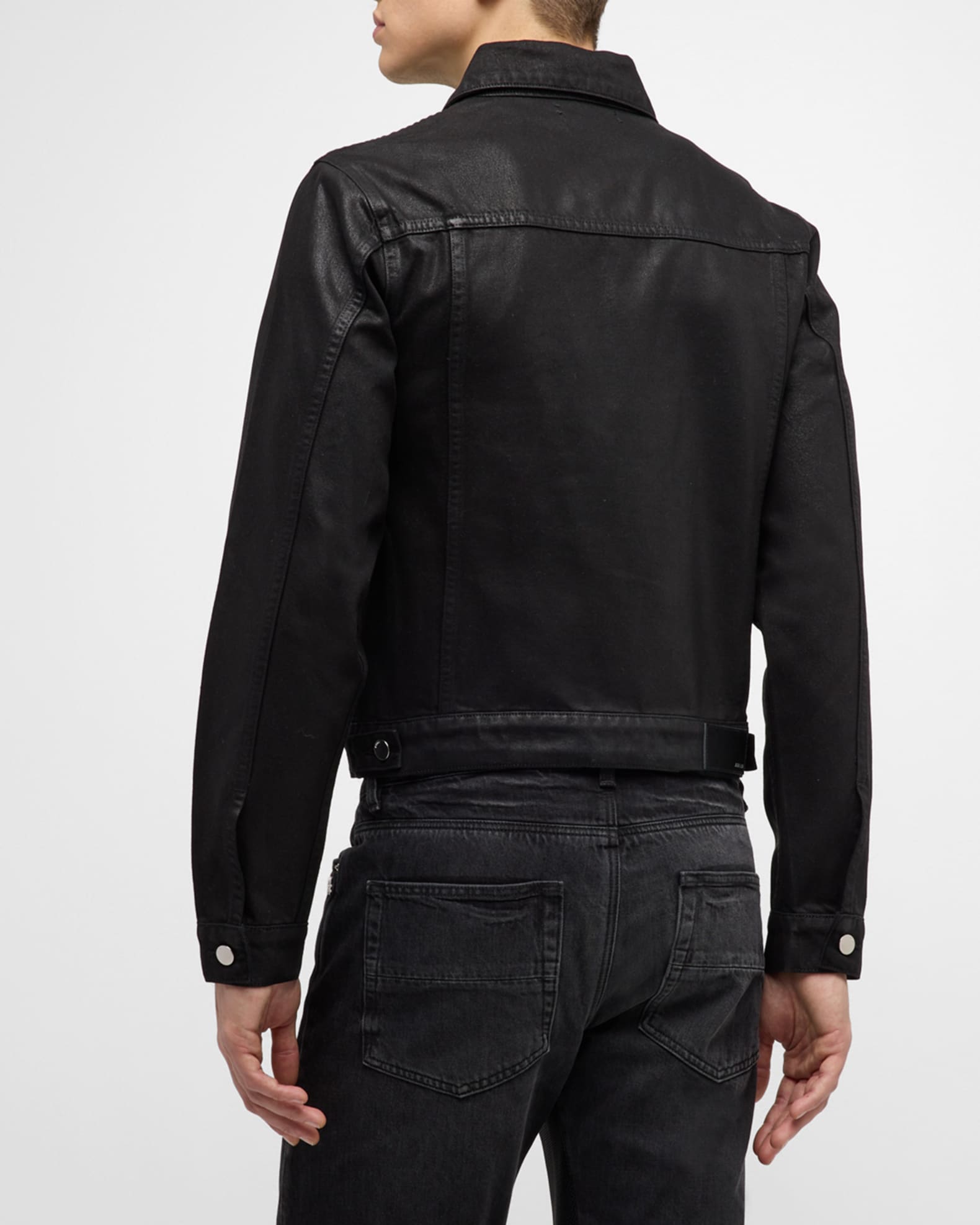 Amiri Men's MA Waxed Denim Trucker Jacket | Neiman Marcus