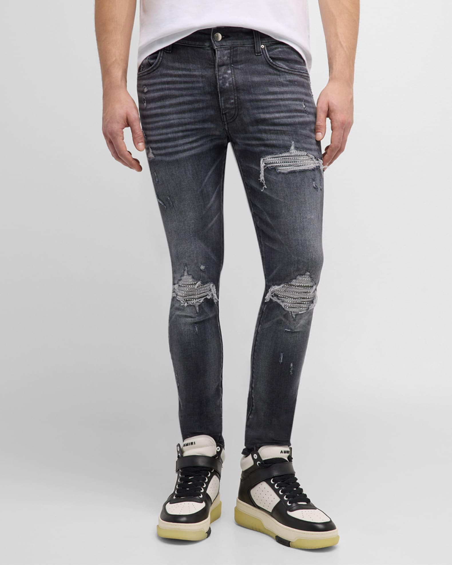 Amiri Men's MX1 Crystal Skinny Jeans | Neiman Marcus