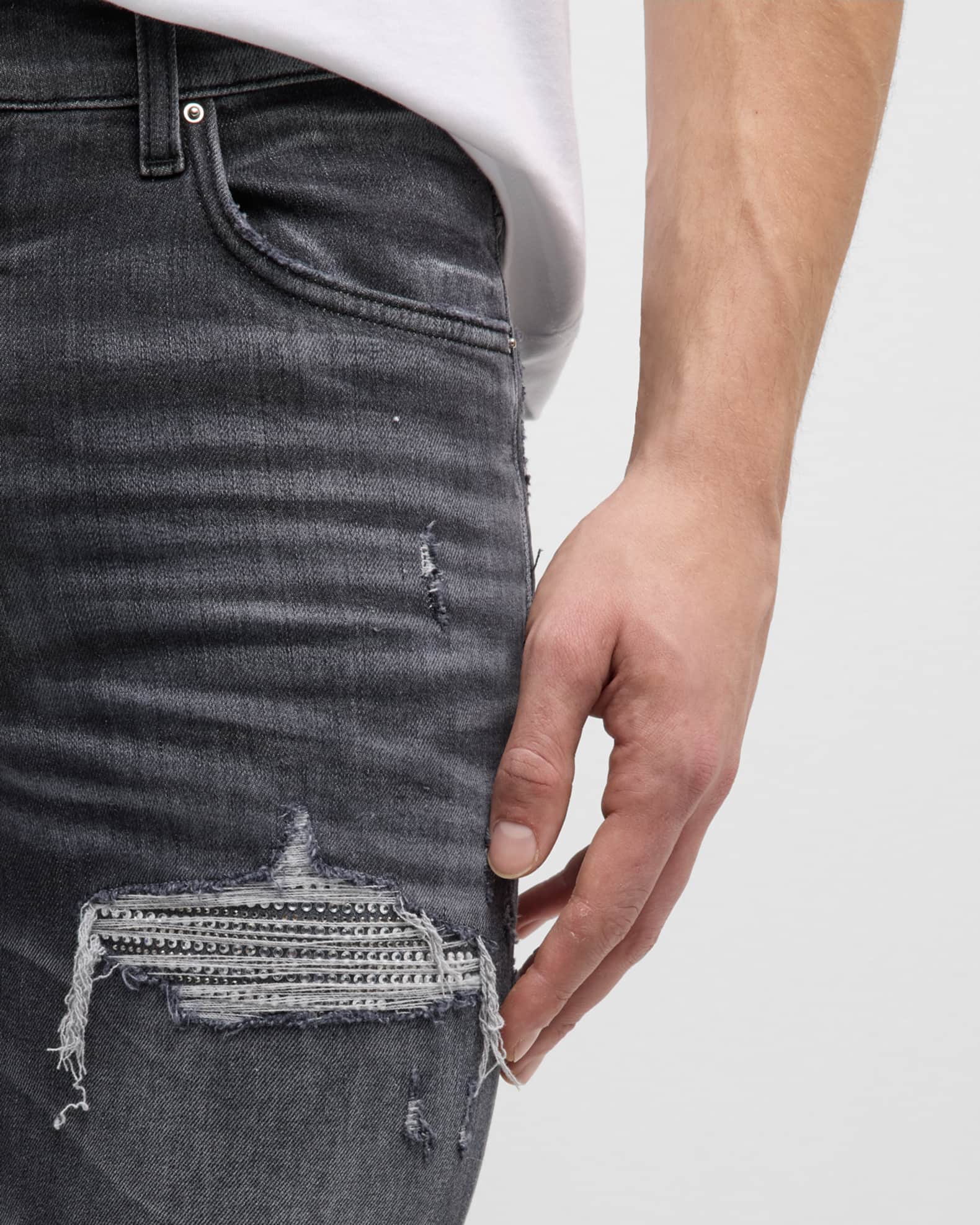 Amiri Men's MX1 Crystal Skinny Jeans | Neiman Marcus