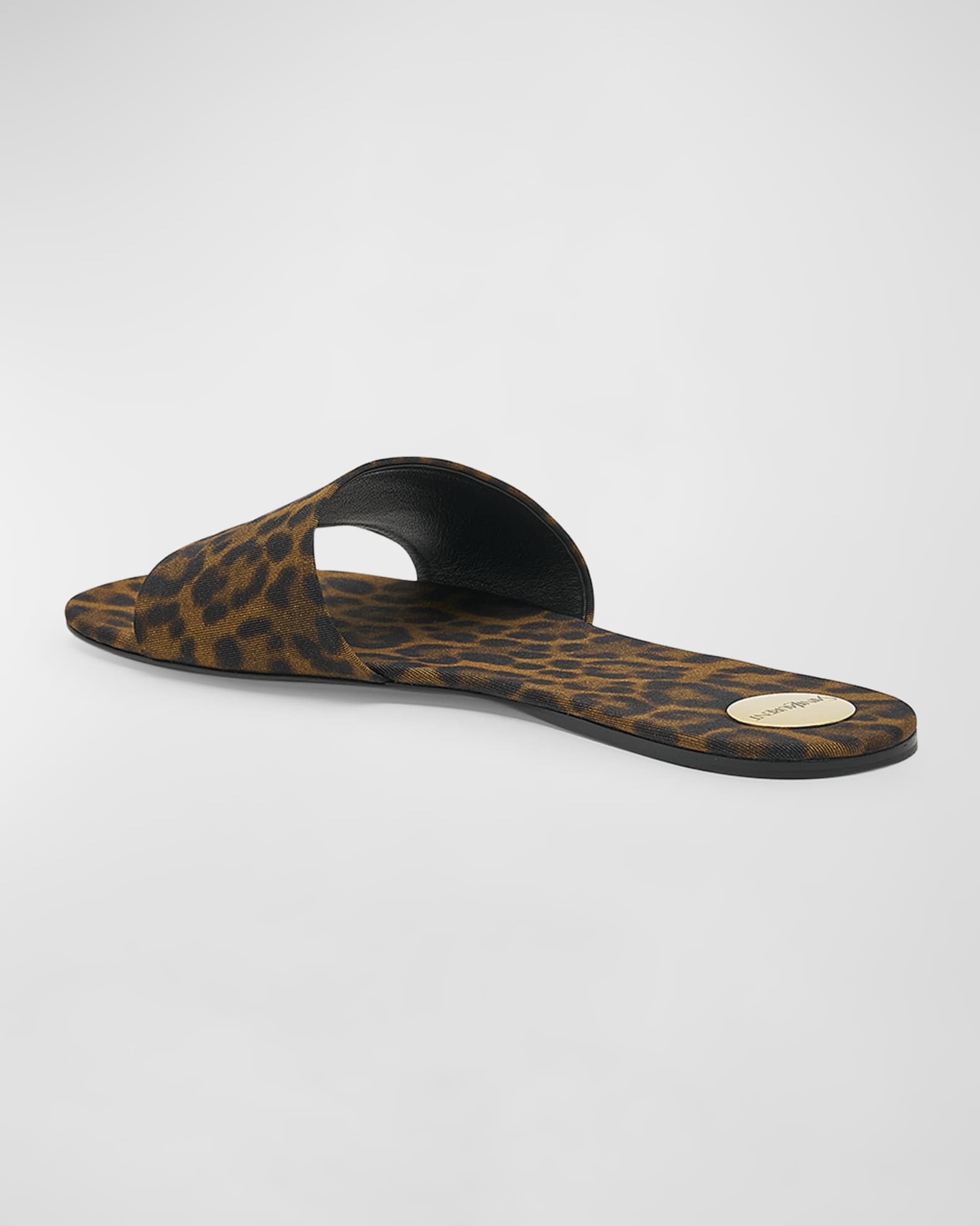 Saint Laurent Carlyle Leopard Flat Slide Sandals | Neiman Marcus Saint Laurent Carlyle Leopard Flat Slide Sandals | Neiman Marcus