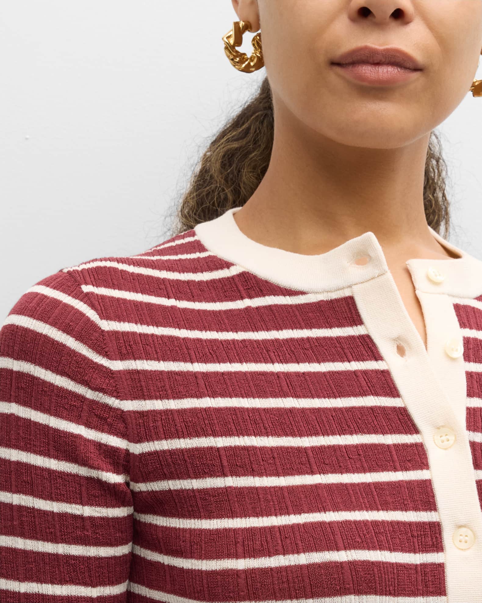 A.L.C. Fisher Pleated Button-Front Top | Neiman Marcus