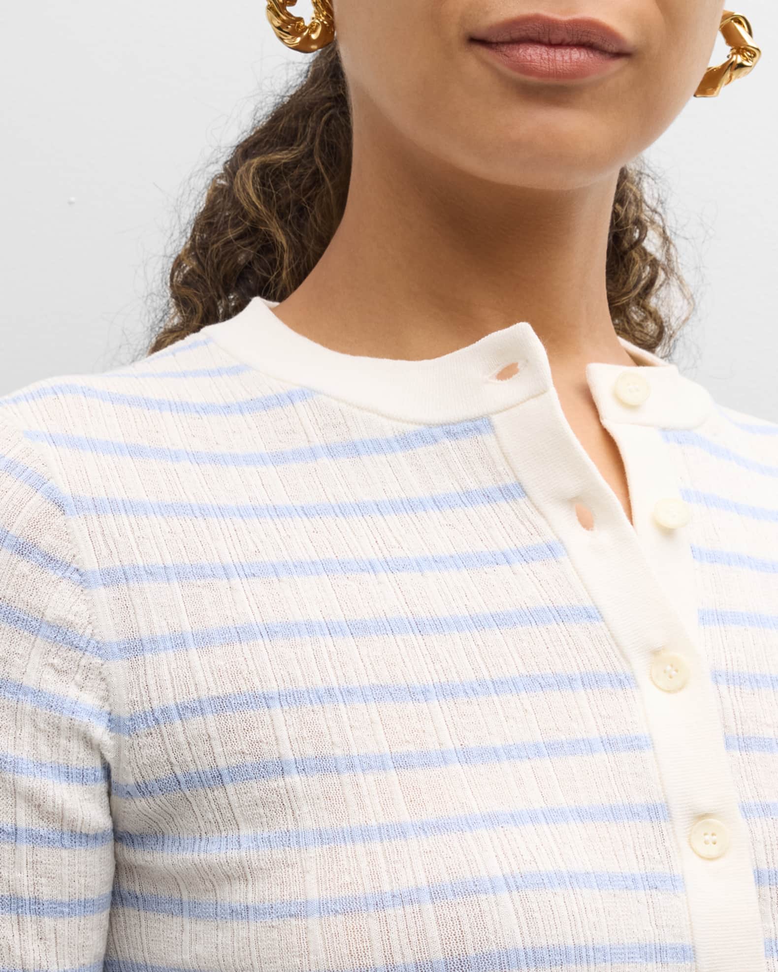 Fisher Pleated Button-Front Top | Neiman Marcus