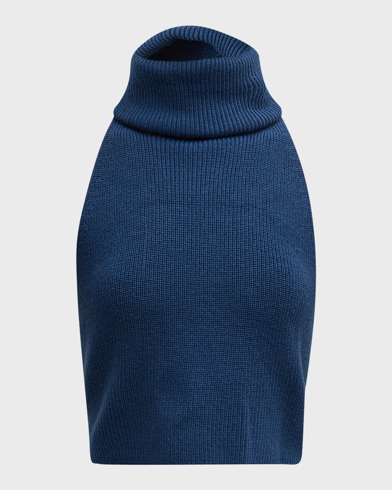 LAPOINTE Turtleneck Rib Merino Wool Tank Top | Neiman Marcus