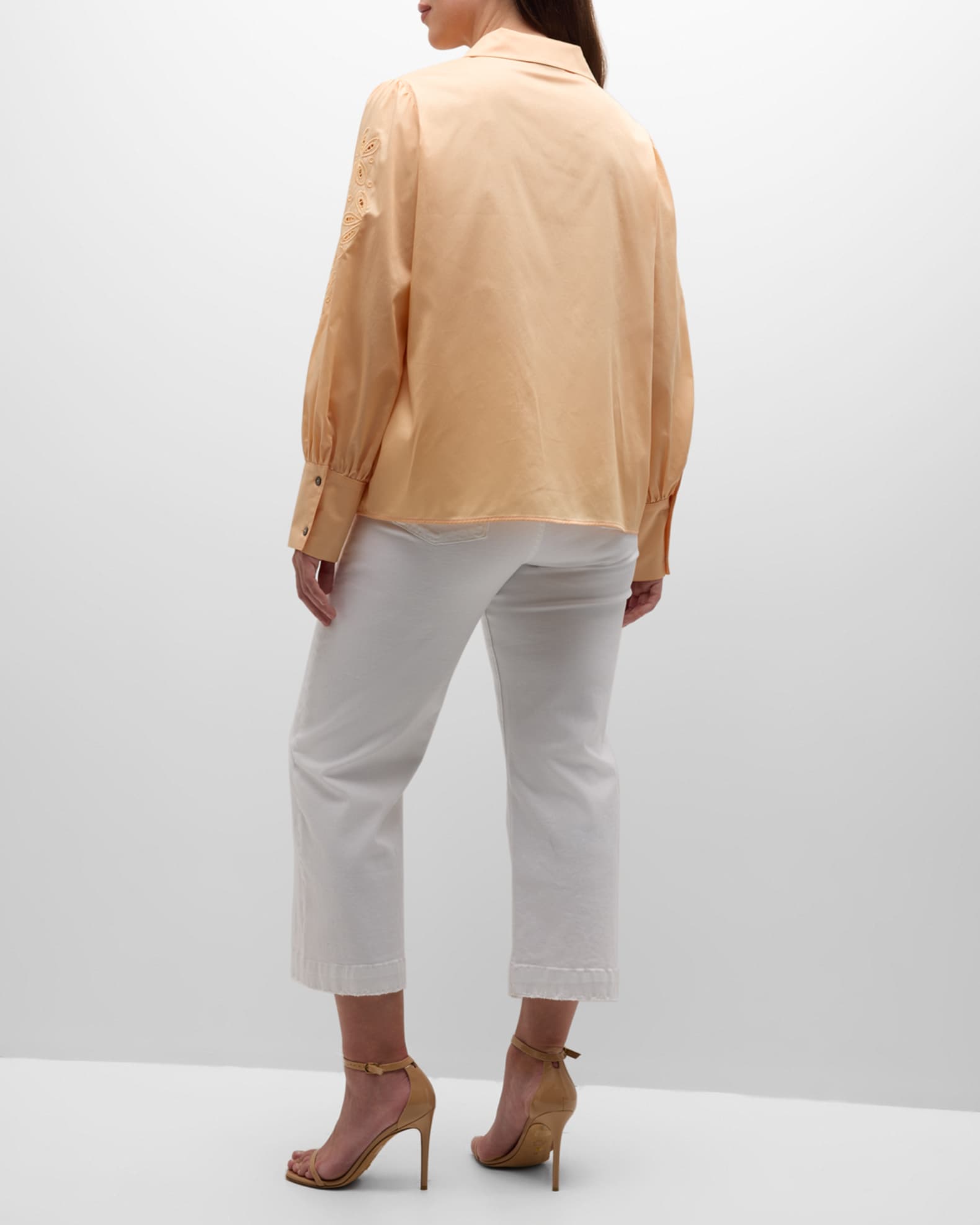 Harshman Plus Size Devlin Embroidered Cotton Shirt Neiman Marcus