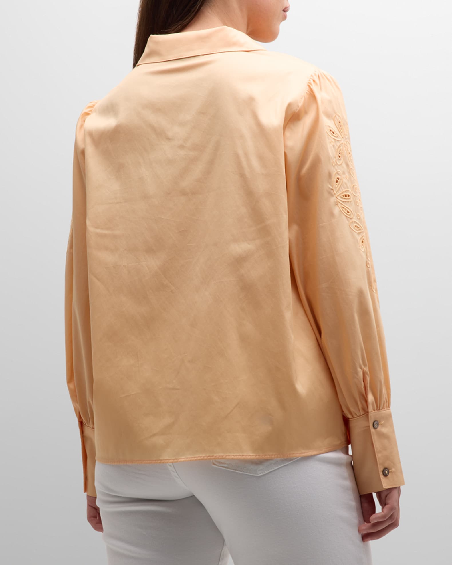 Harshman Plus Size Devlin Embroidered Cotton Shirt Neiman Marcus
