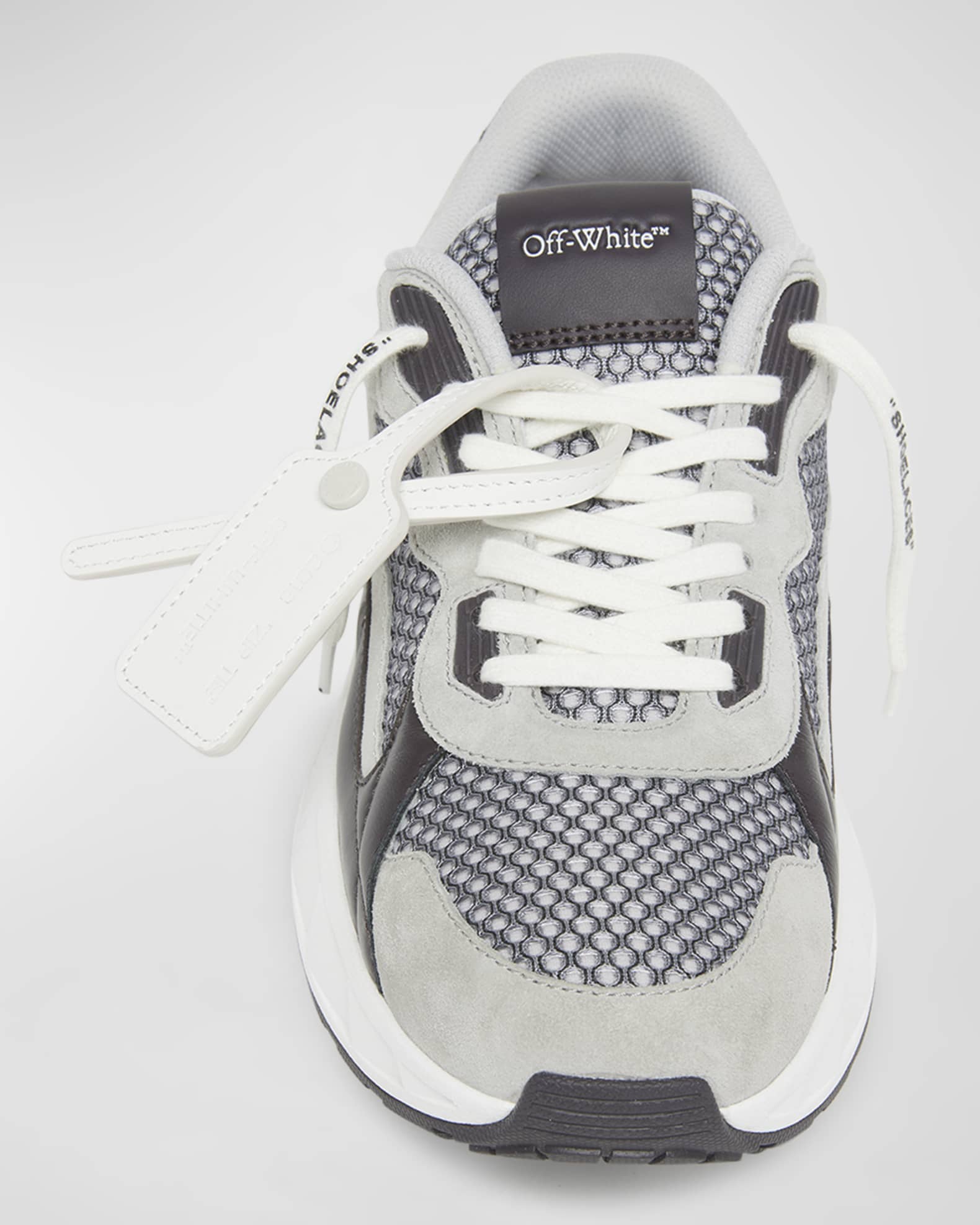 Off-White Men's Kick Off Mesh and Leather Runner Sneakers | Neiman Marcus