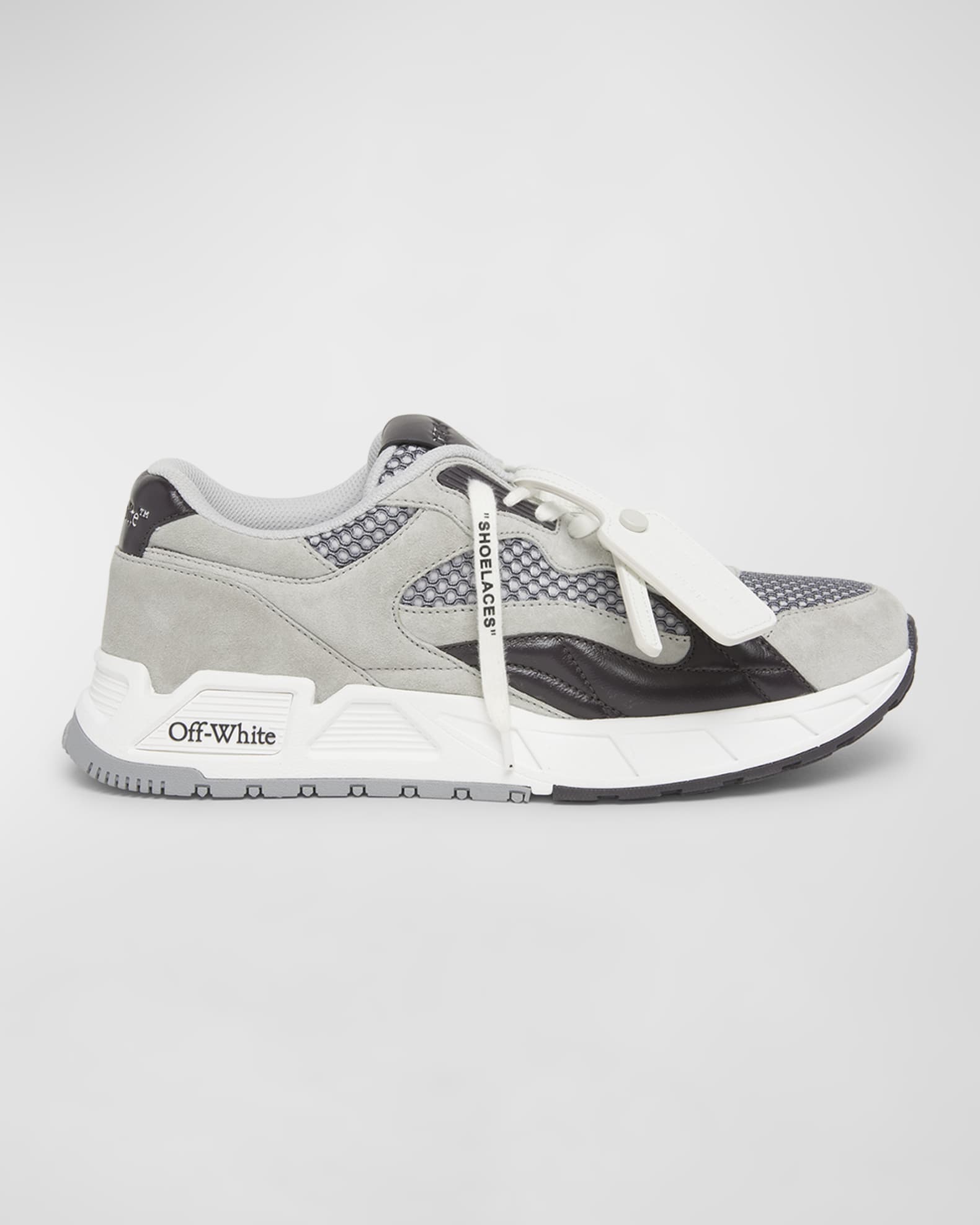 Off-White Men's Kick Off Mesh and Leather Runner Sneakers | Neiman Marcus