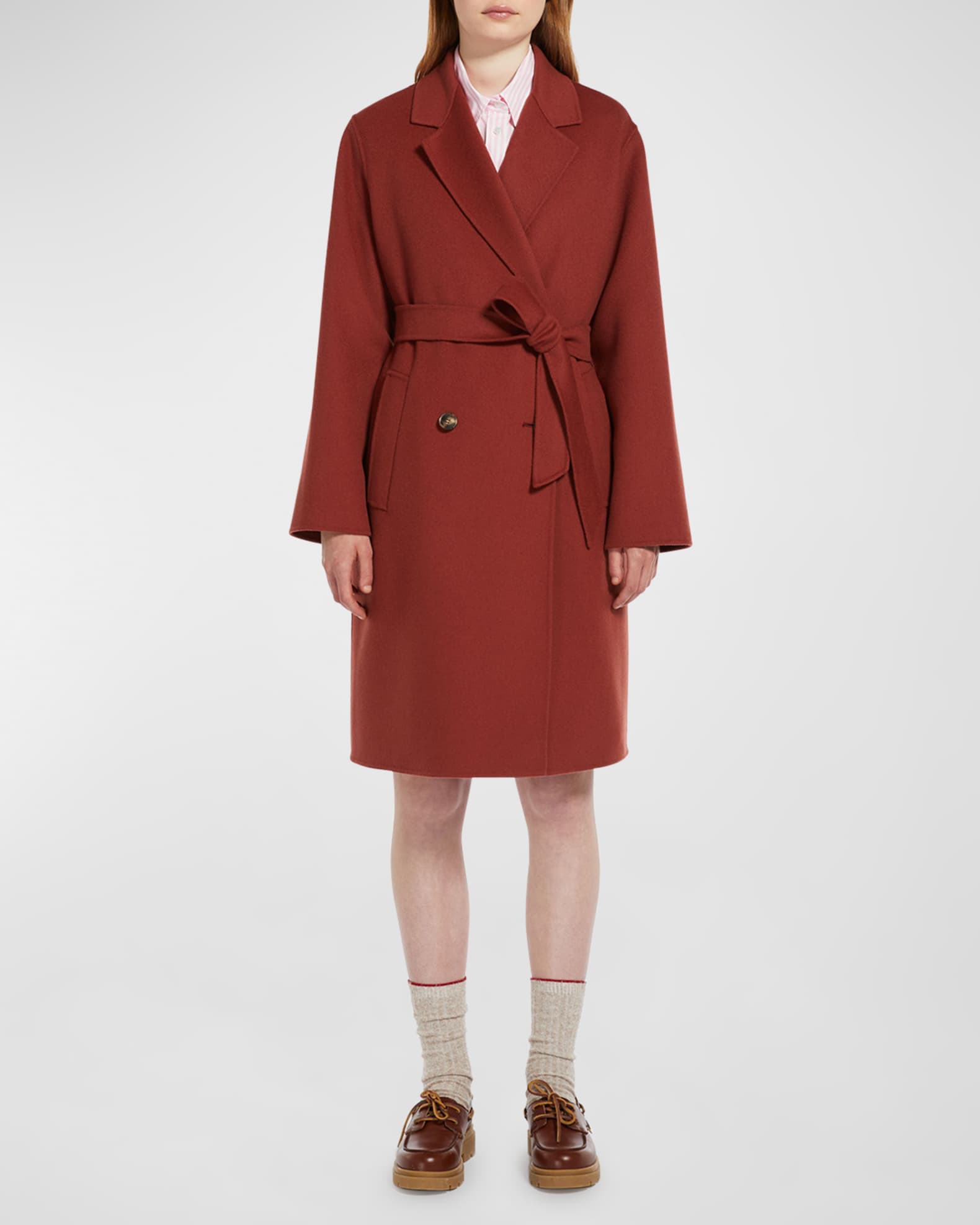 Weekend Max Mara Flirt Double-Breasted Wool-Blend Coat | Neiman Marcus