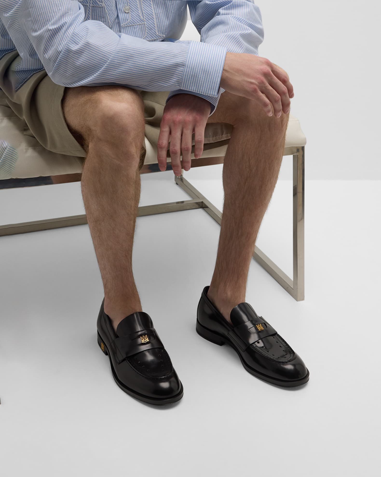 Amiri Men's MA Leather Penny Loafers | Neiman Marcus