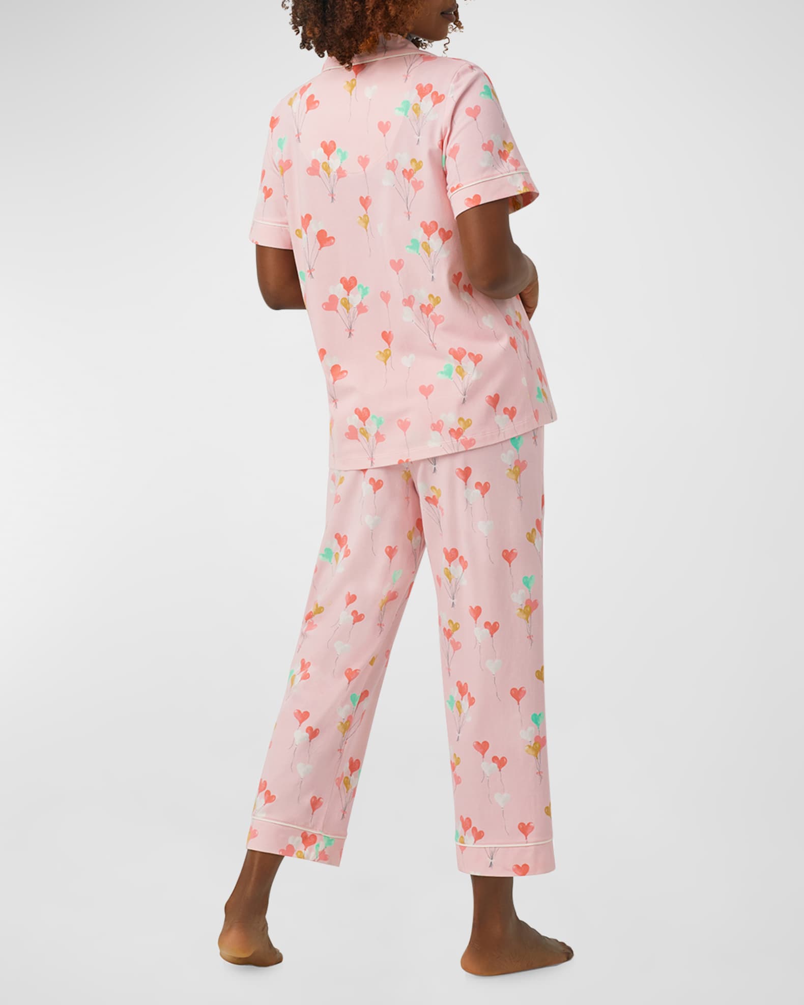 BedHead Pajamas Cropped Heart-Print Pajama set | Neiman Marcus