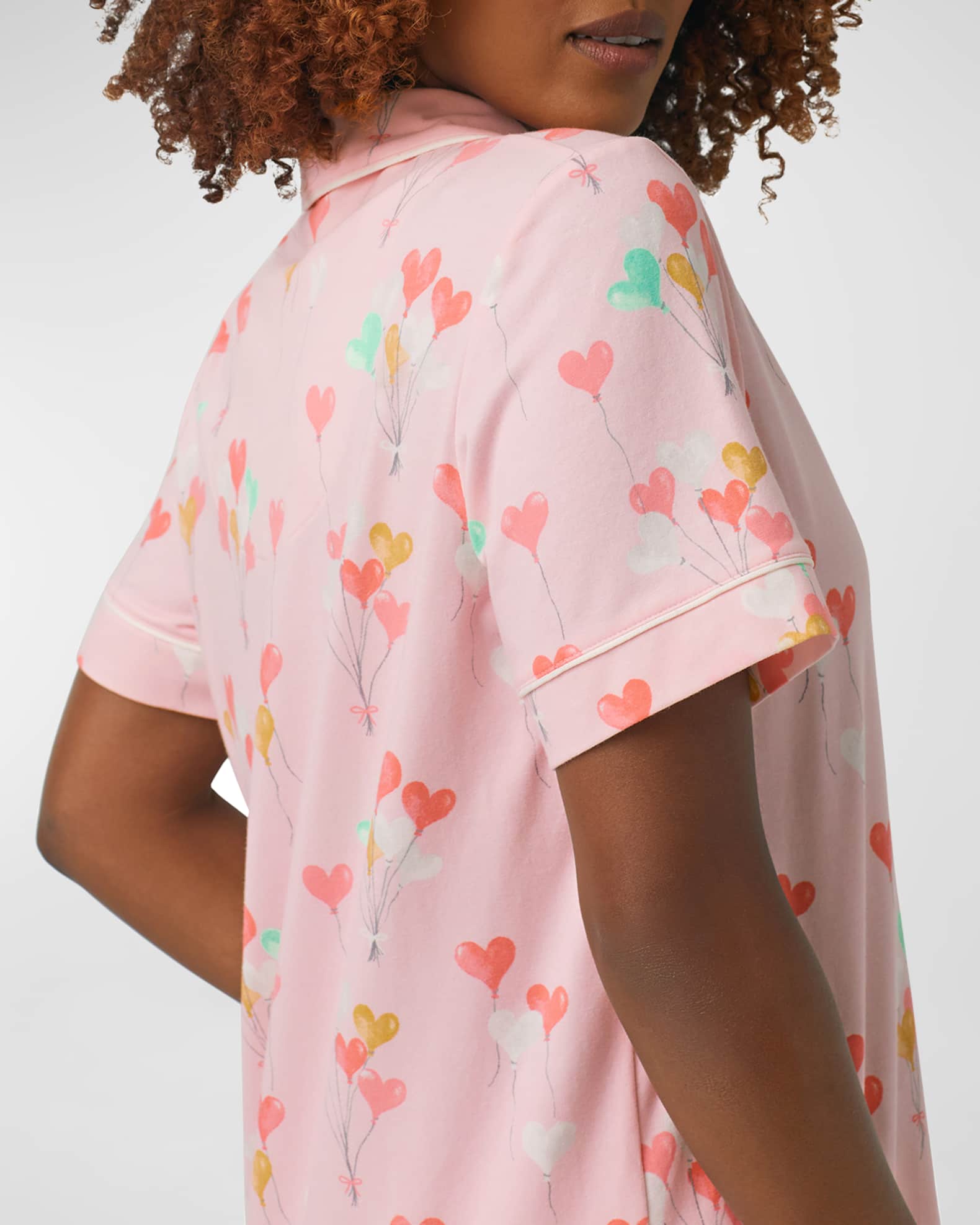 BedHead Pajamas Cropped Heart-Print Pajama set | Neiman Marcus