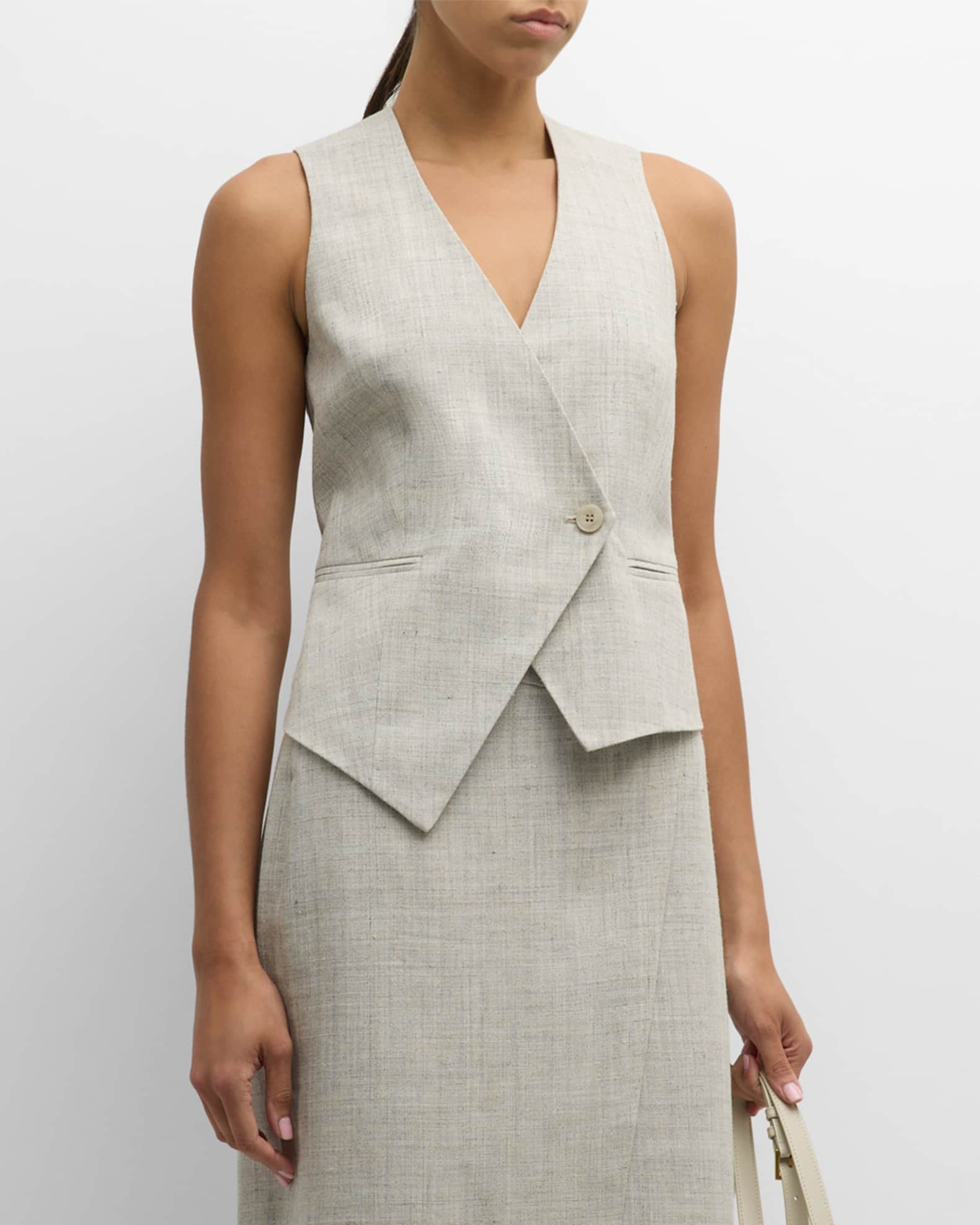 Rohe Tailored Overlap Vest | Neiman Marcus
