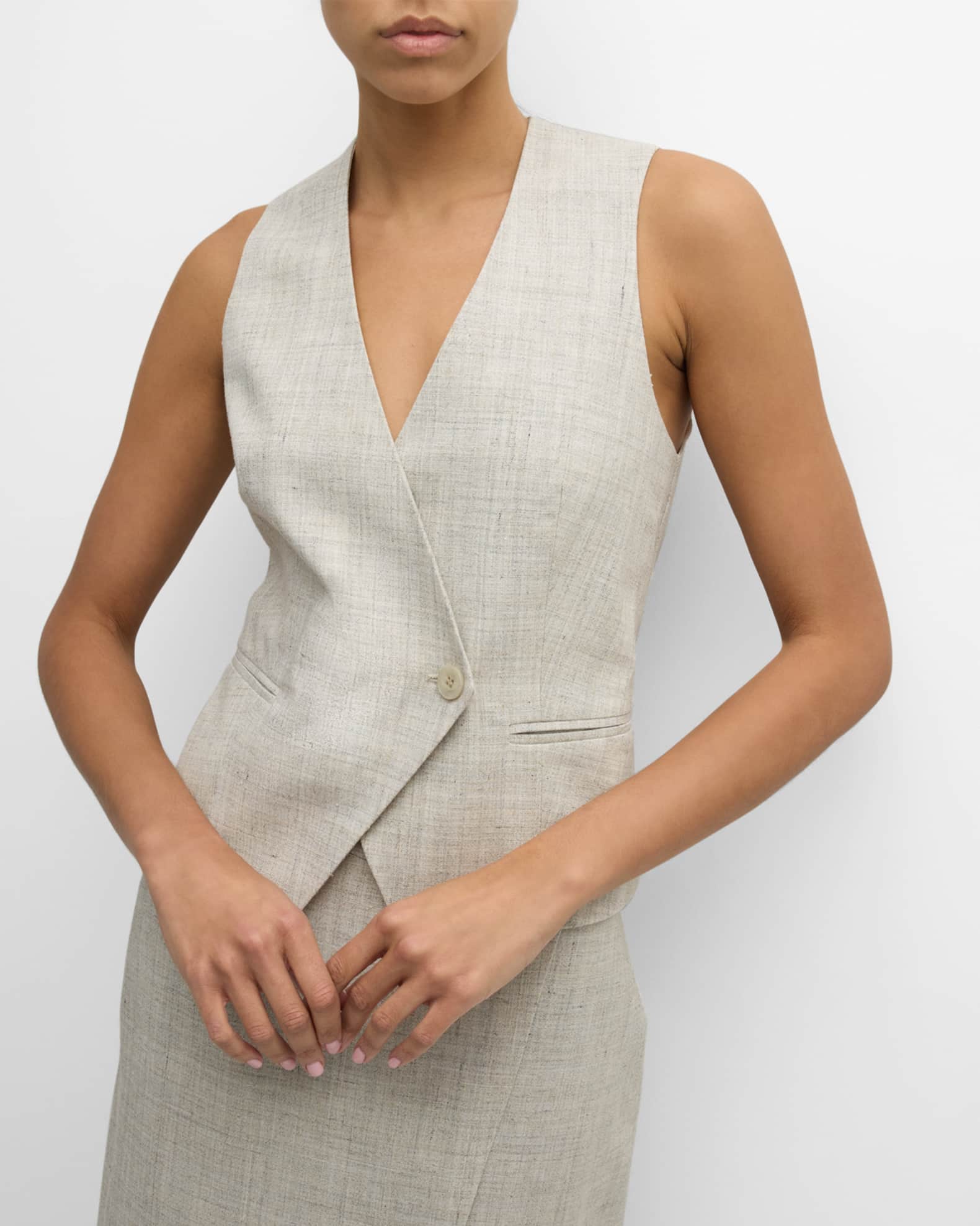 Rohe Tailored Overlap Vest | Neiman Marcus