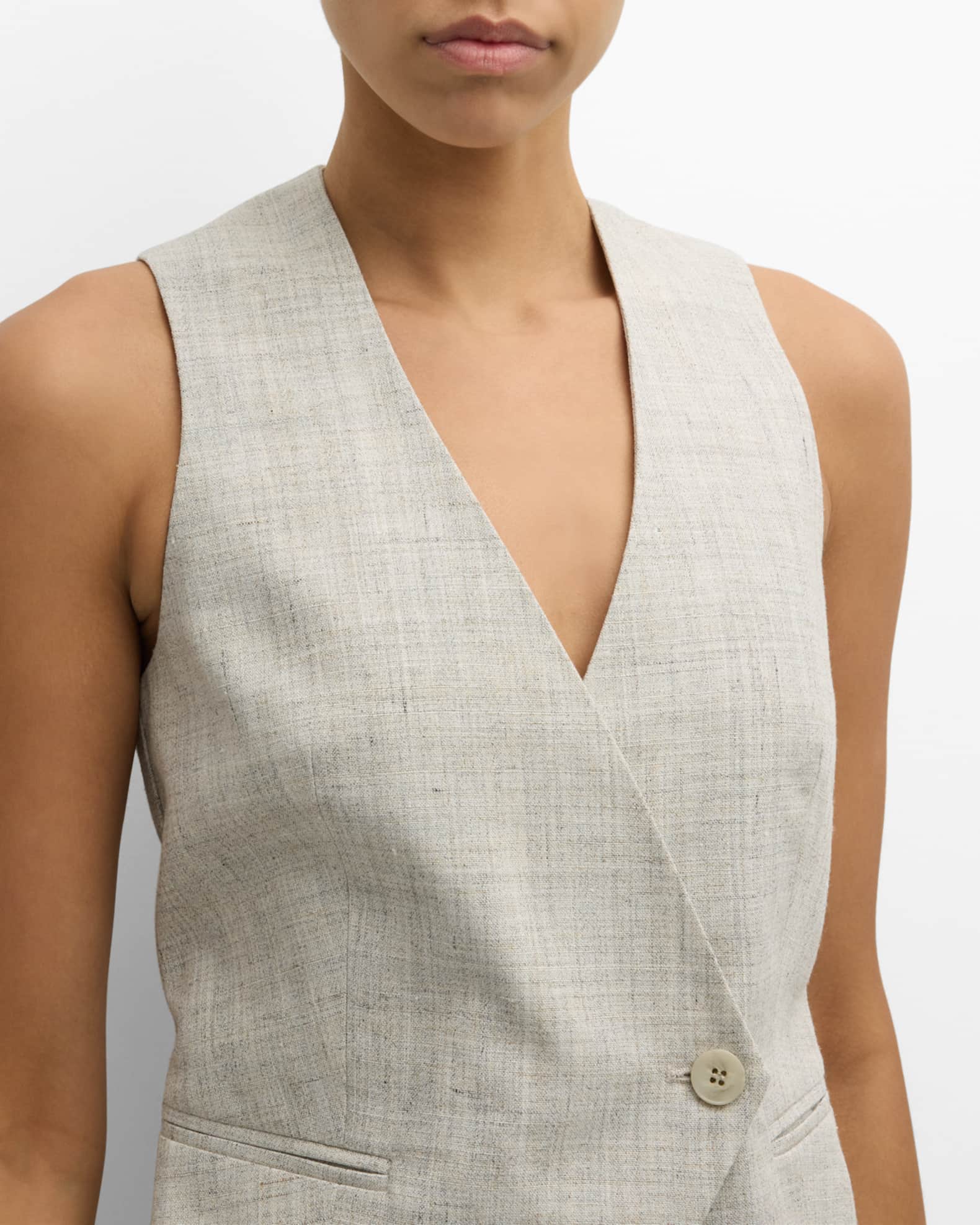Rohe Tailored Overlap Vest | Neiman Marcus