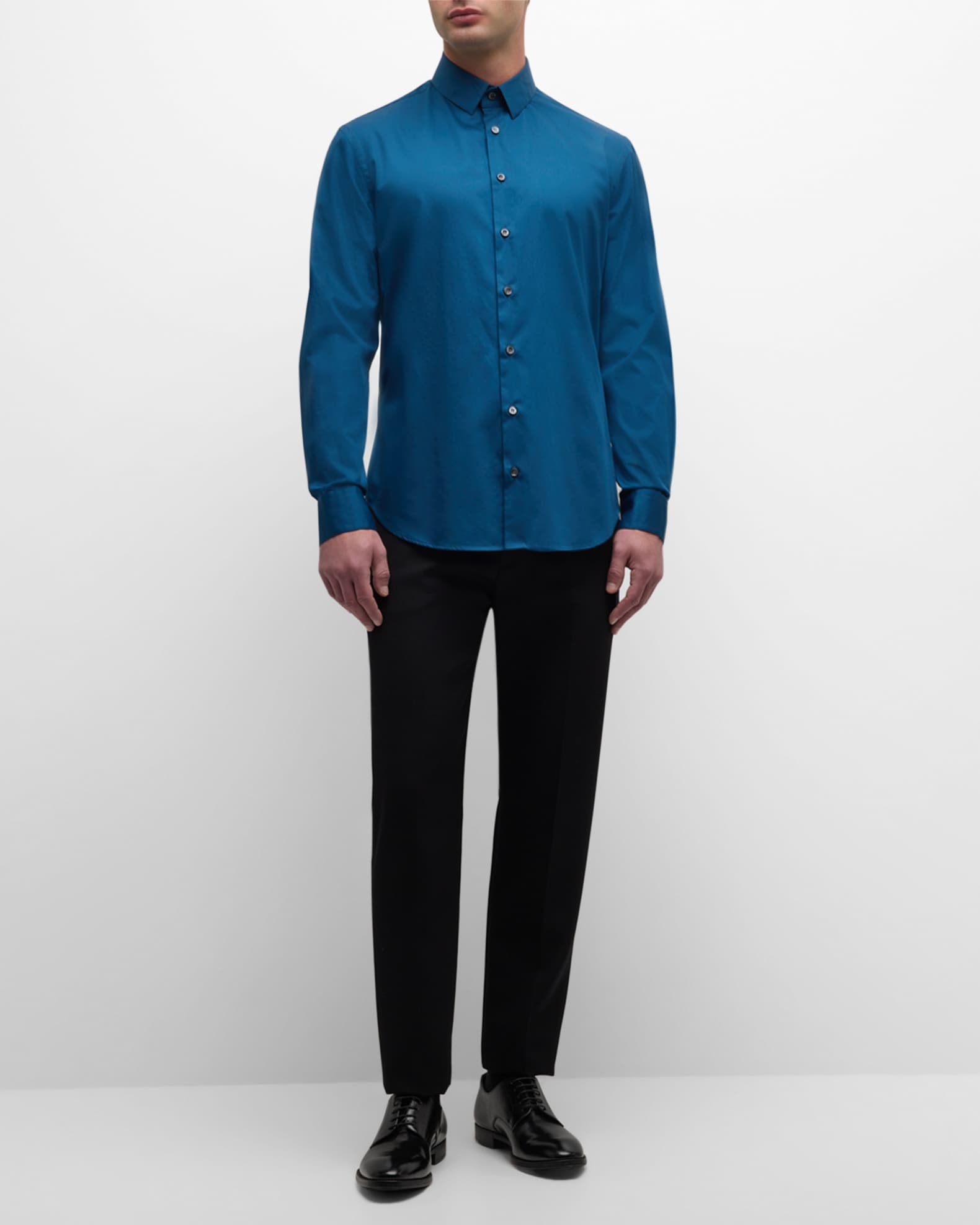 Giorgio Armani Men's Solid Cotton Sport Shirt | Neiman Marcus