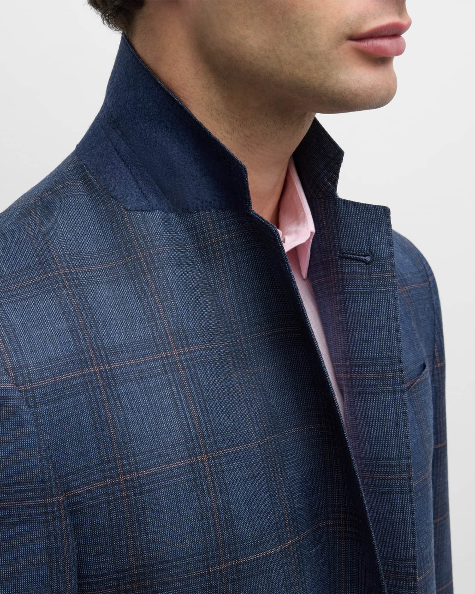Giorgio Armani Men's Windowpane Plaid Sport Coat | Neiman Marcus
