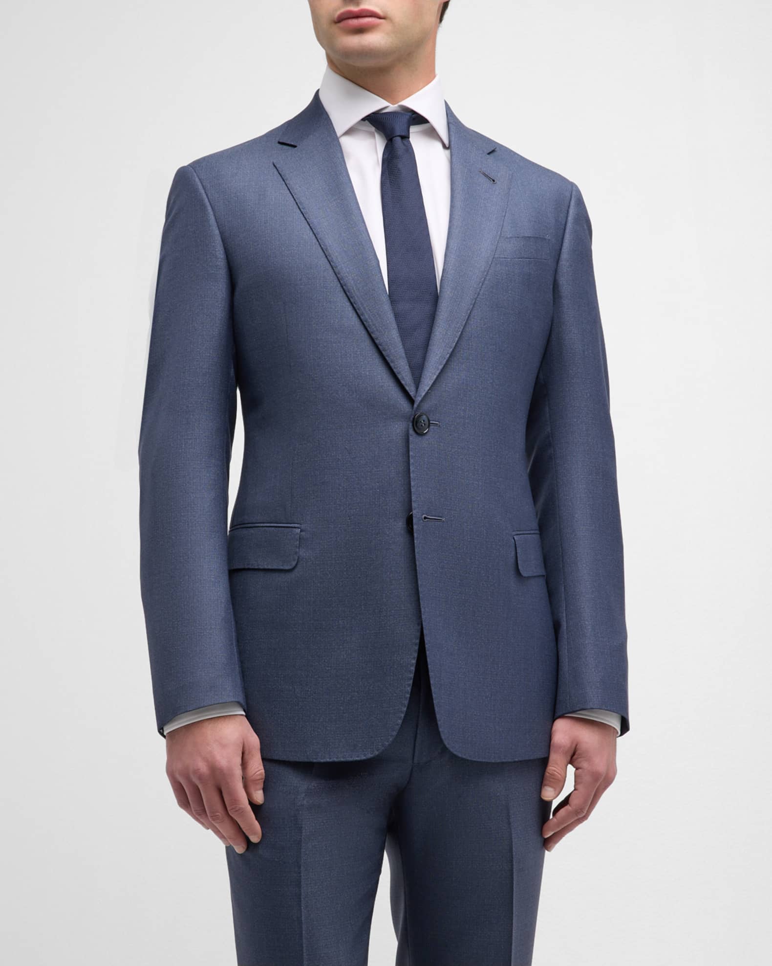 Giorgio Armani Men's Textured Wool-Silk Solid Classic Fit Suit | Neiman ...