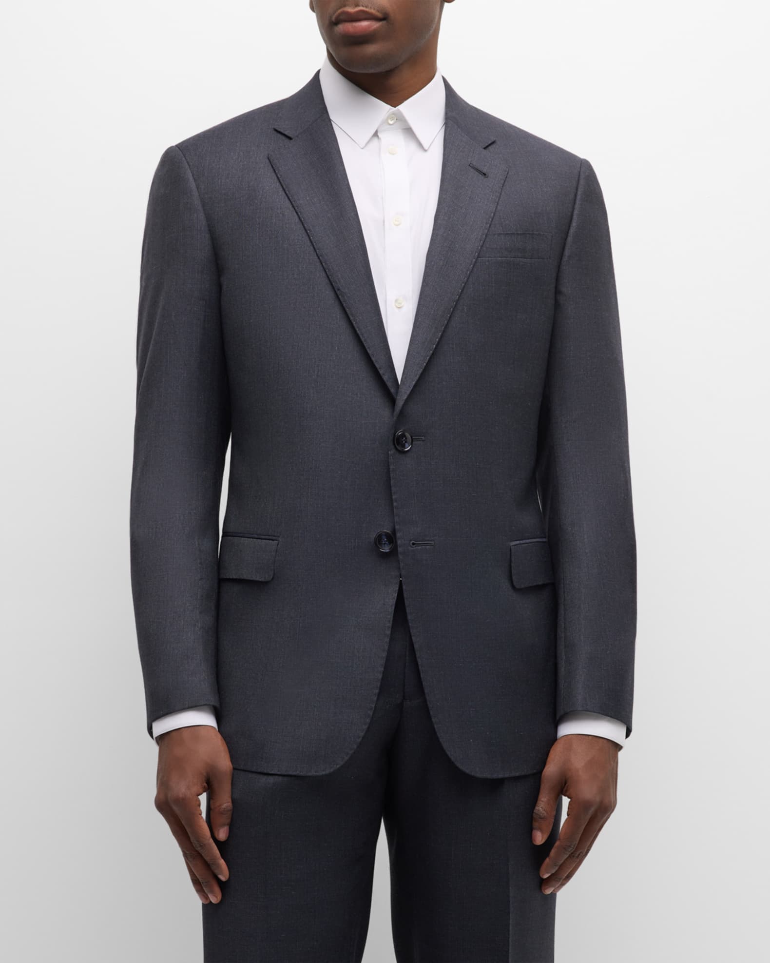 Giorgio Armani Men's Micro-Pattern Wool Suit | Neiman Marcus