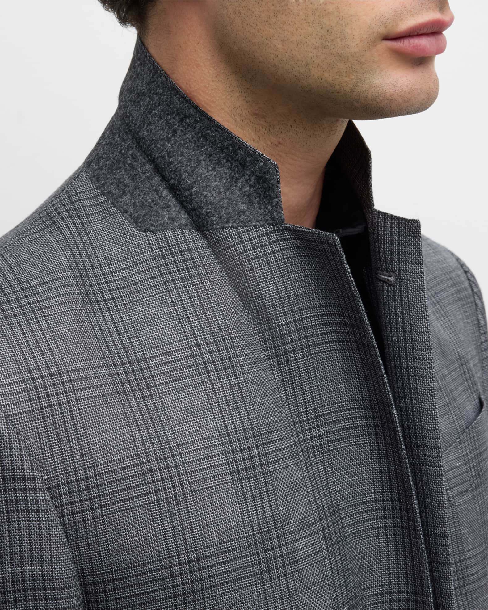 Giorgio Armani Men's Plaid Windowpane Blazer | Neiman Marcus