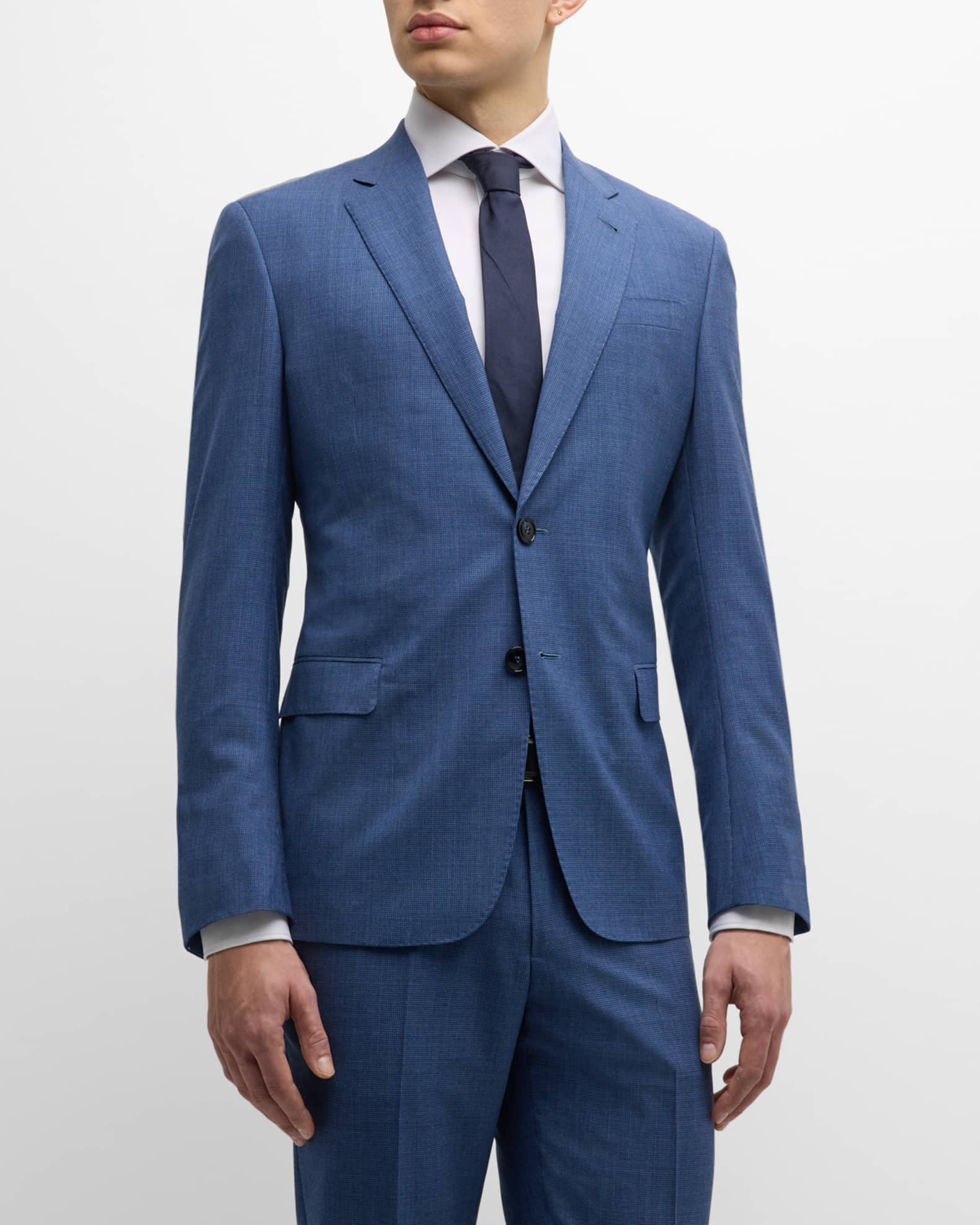 Giorgio Armani Men's Micro-Pattern Wool Suit | Neiman Marcus