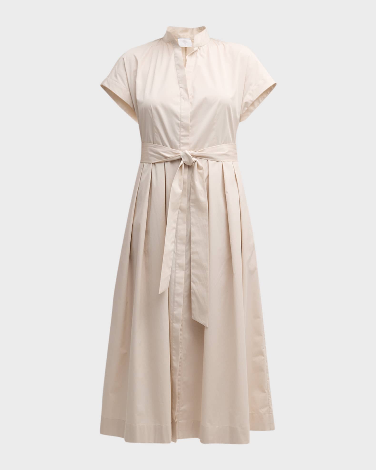 Eleventy Pleated A-Line Midi Shirtdress | Neiman Marcus